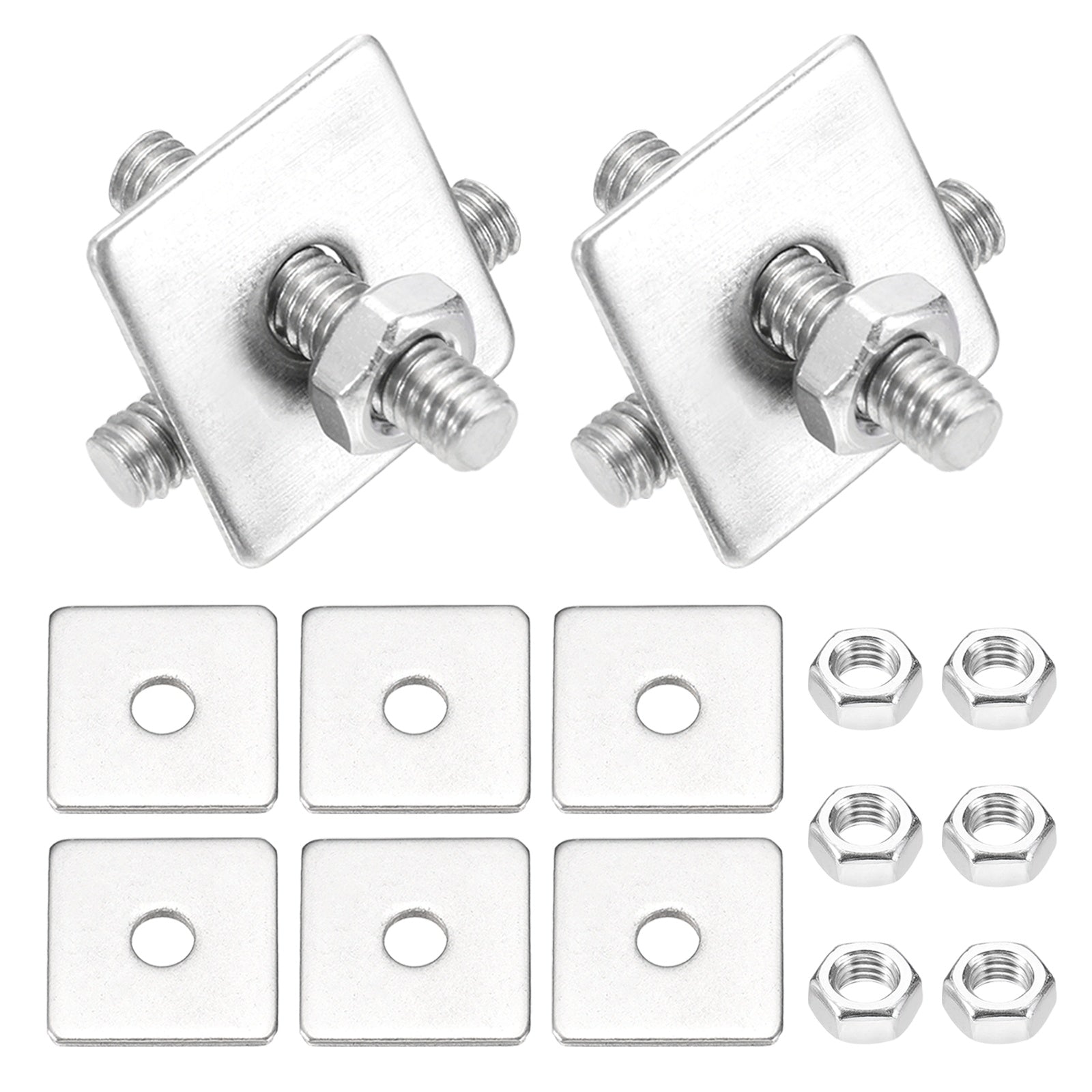 M4x16mm Fully Threaded Rod,8Set 304 Stainless Steel Rod with Nut Square ...