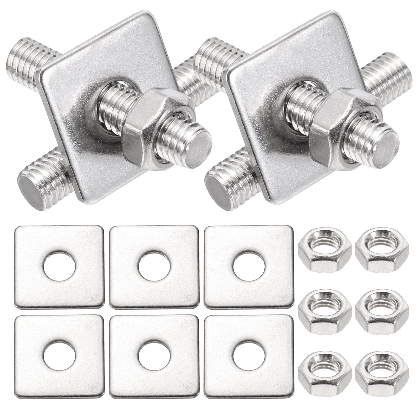 M8x30mm Fully Threaded Rod,4Set 304 Stainless Steel Rod with Nut Square ...