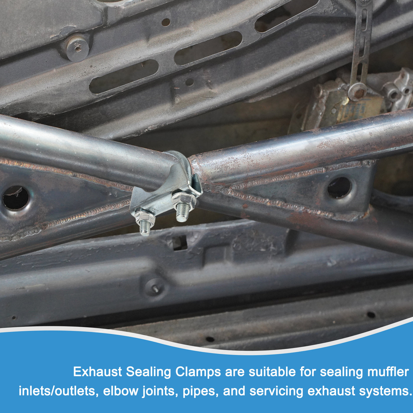 U Bolt Muffler Exhaust Clamp 54mm/2.1" Galvanized Iron U-Bolt Clamps ...