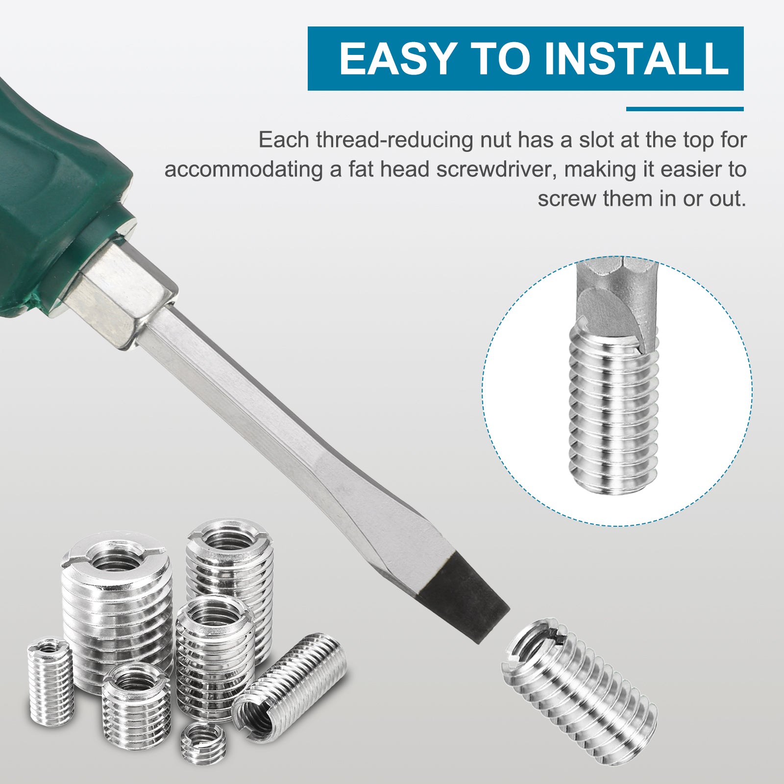 Uxcell 6Pcs 18mm 316 Stainless Steel Reducing Nut, M10x1.5 Male to M6x1 ...