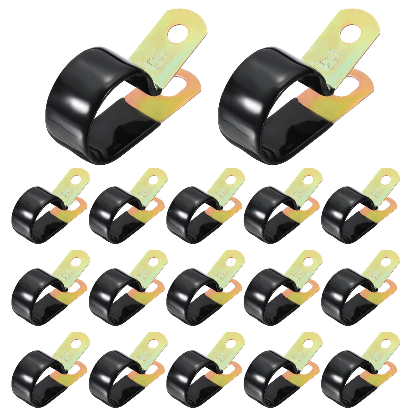 20pcs 1" Vinyl Coated Cable Clamps Closed Clip Vinyl Dipped Pipe Clamp ...