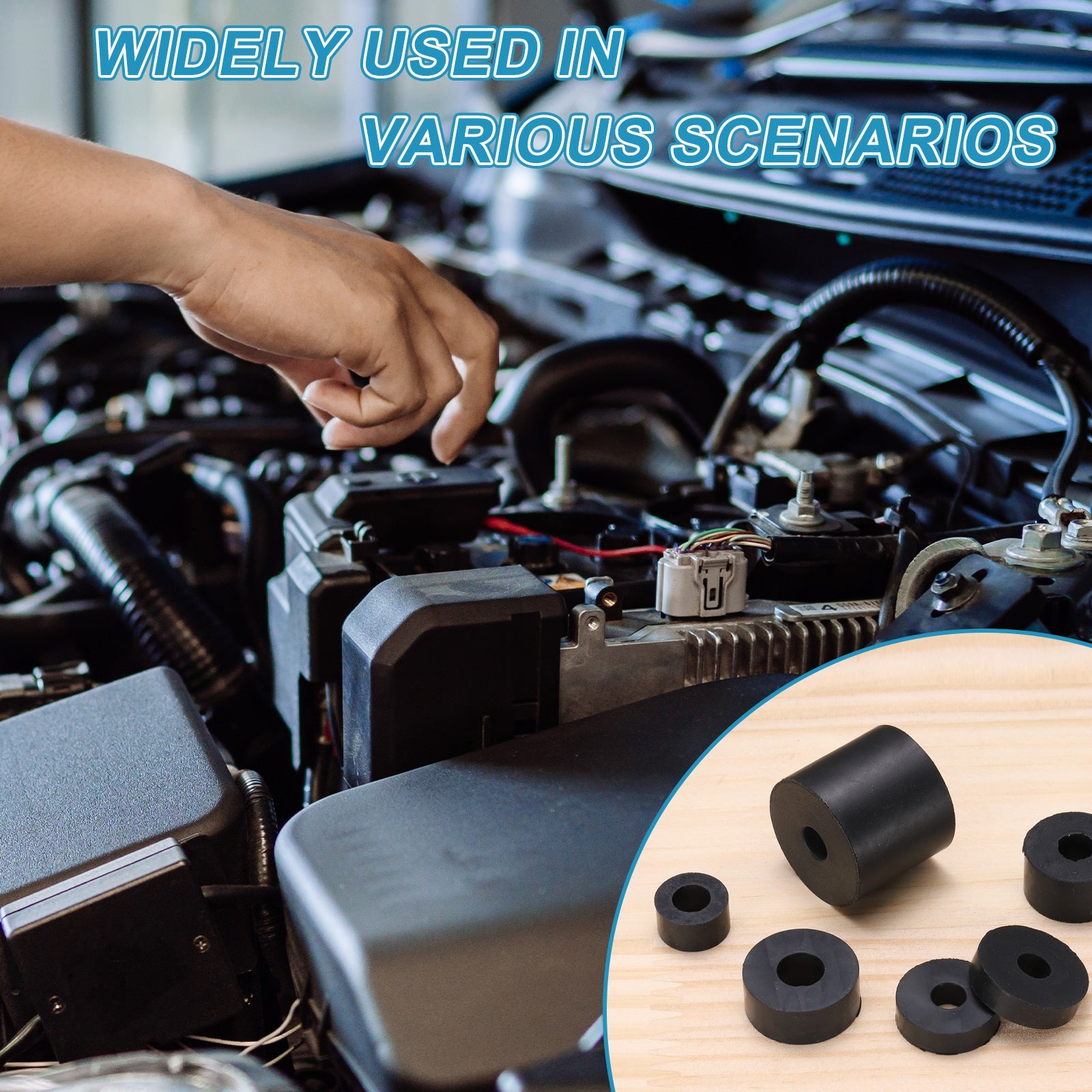 Uxcell 60 Pcs Rubber Spacers 20mm OD x 6mm ID x 6mm Height Round ...