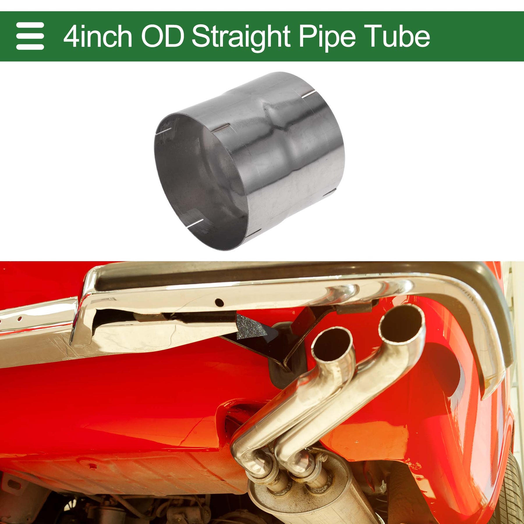 Straight Pipe Tube T304 4" L | Harfington