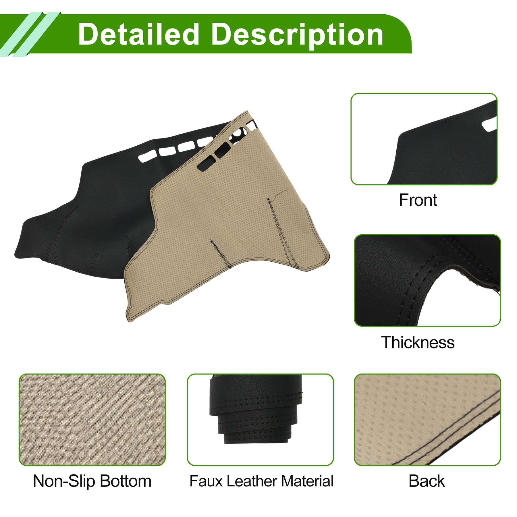 Dashboard Cover for Lexus ES350 2007-2012 Black Leather 1 Pc | Harfington