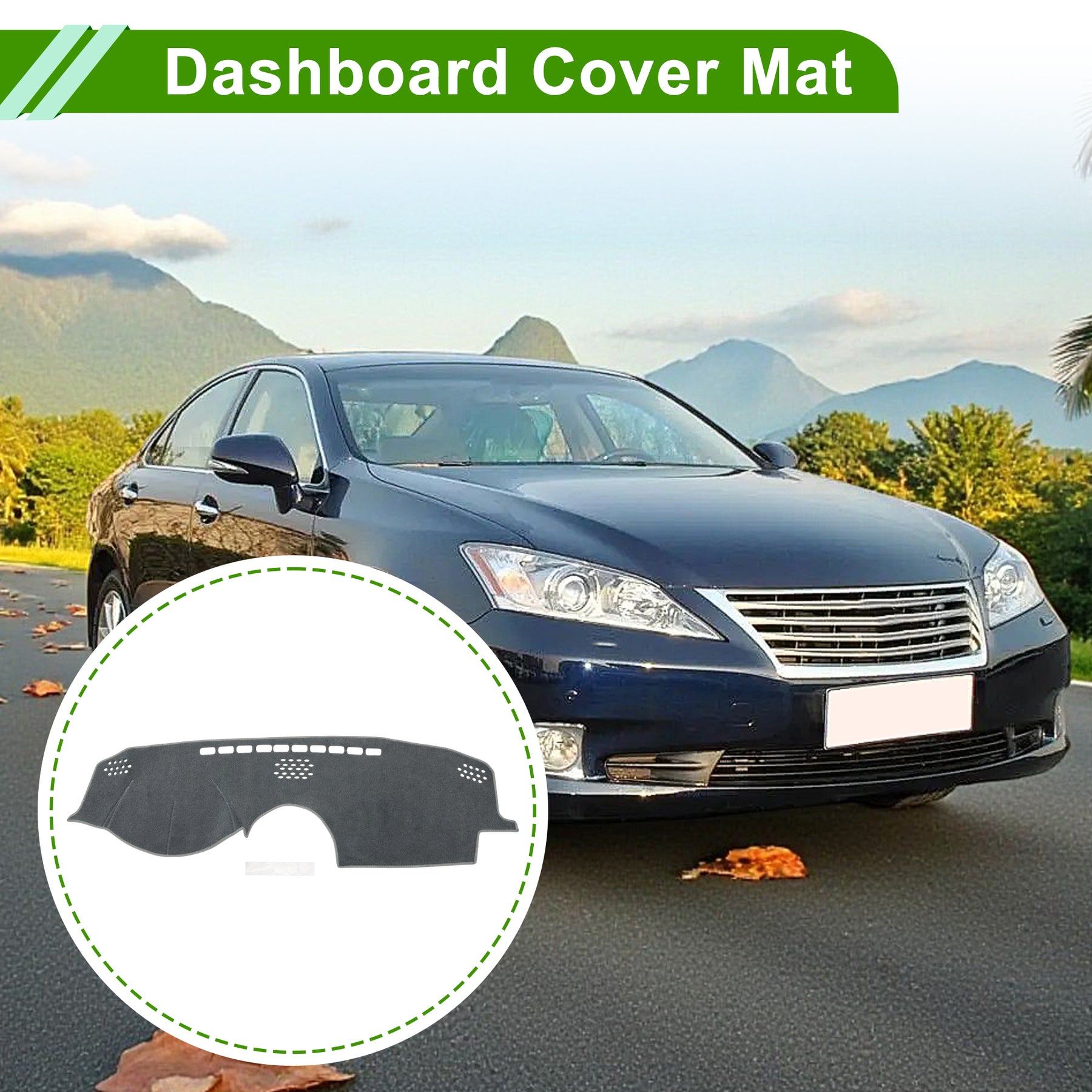 Dashboard Cover for Lexus ES350 2007-2012 Gray Polyester 1 Pc | Harfington