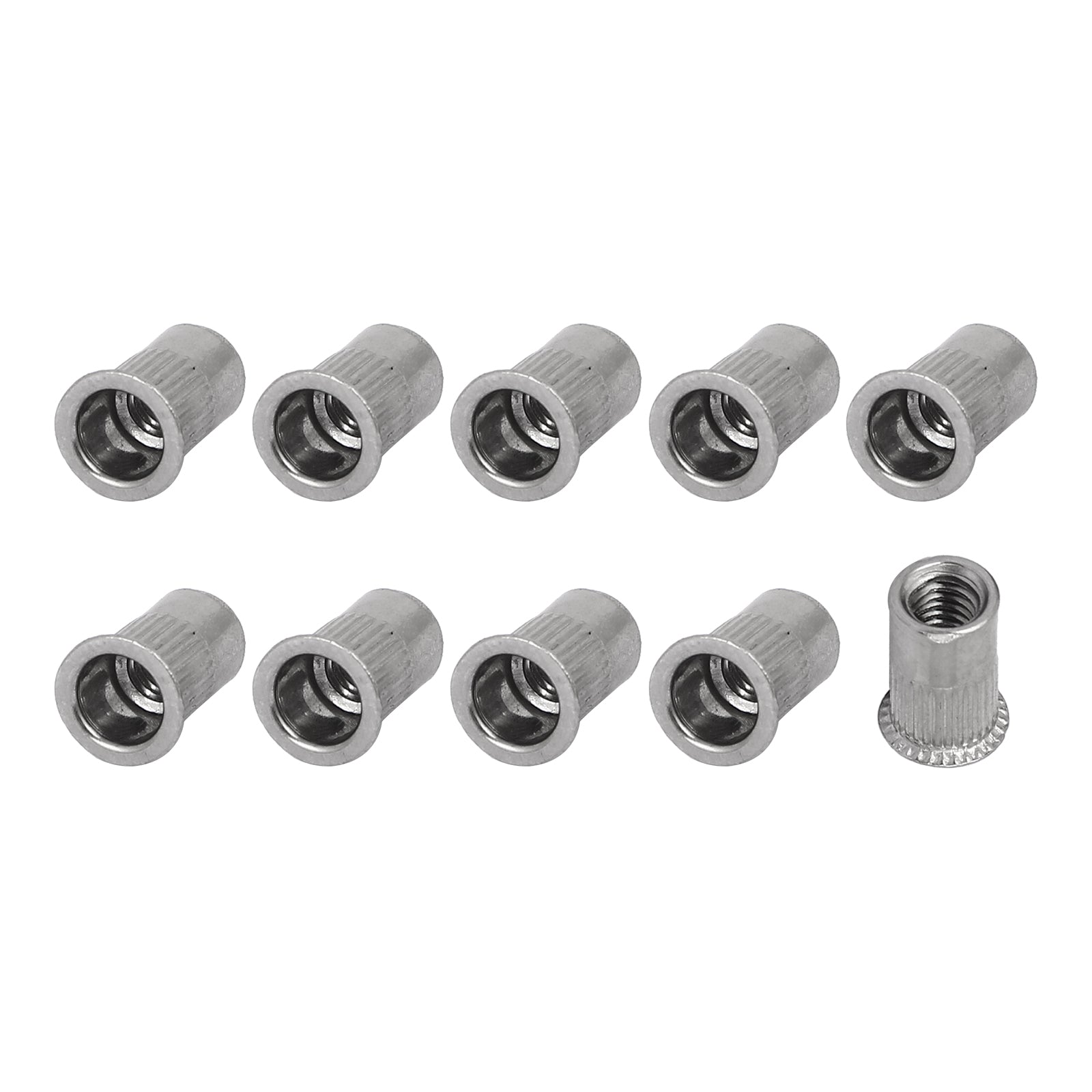 Rivet Nuts (M4) 50Pcs, 304 Stainless Steel Threaded Insert Nuts Silver ...