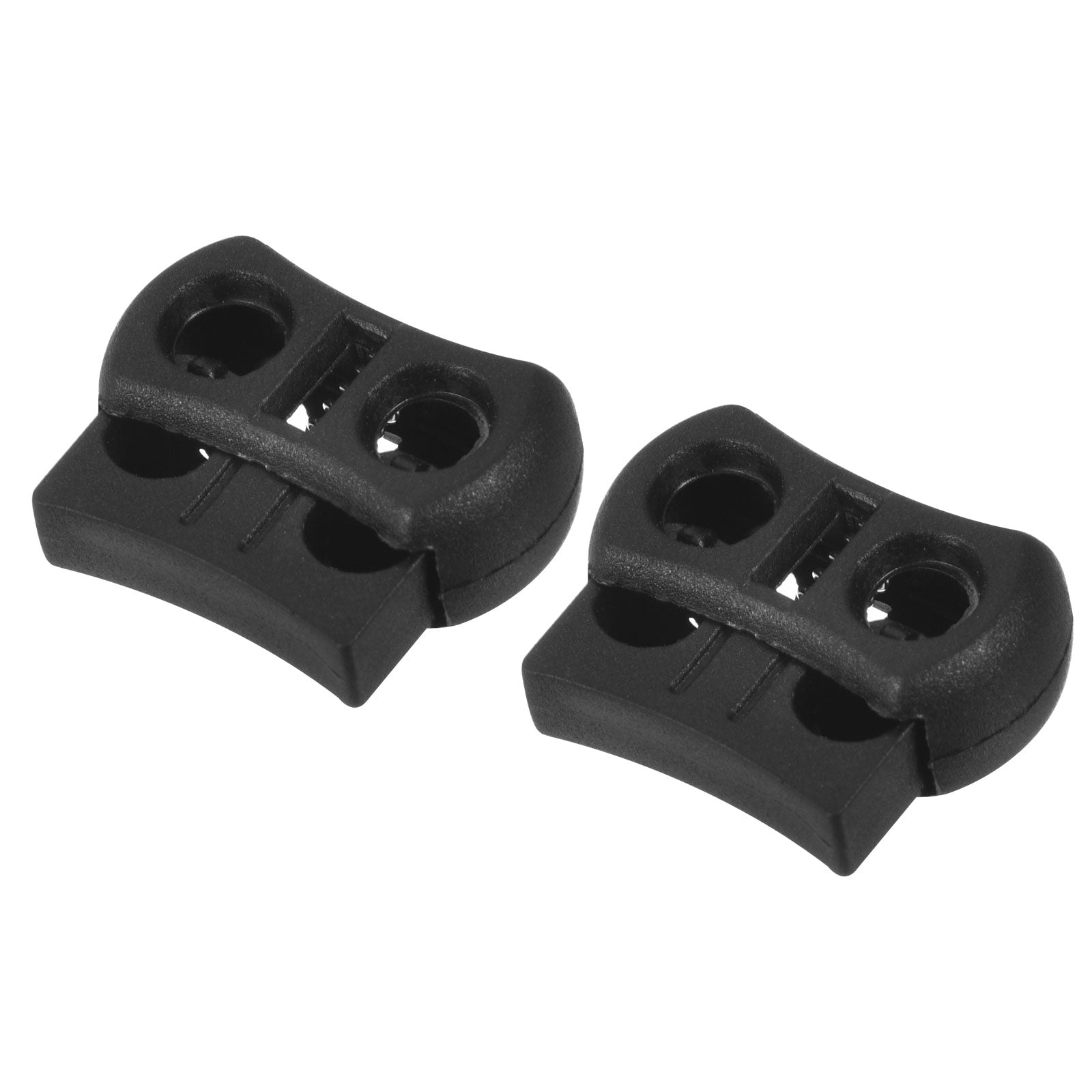 20pcs Plastic Cord Locks 0.2" Double Hole Spring Toggle Stopper Slider ...
