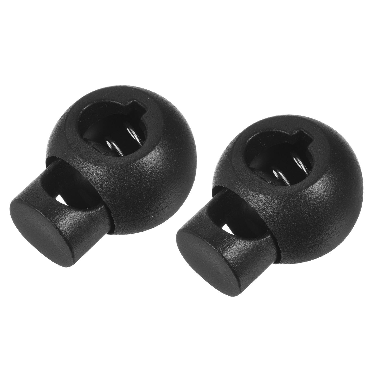 10pcs Plastic 8mm Hole Rope Cord Locks Single Hole Ends Stoppers Black ...