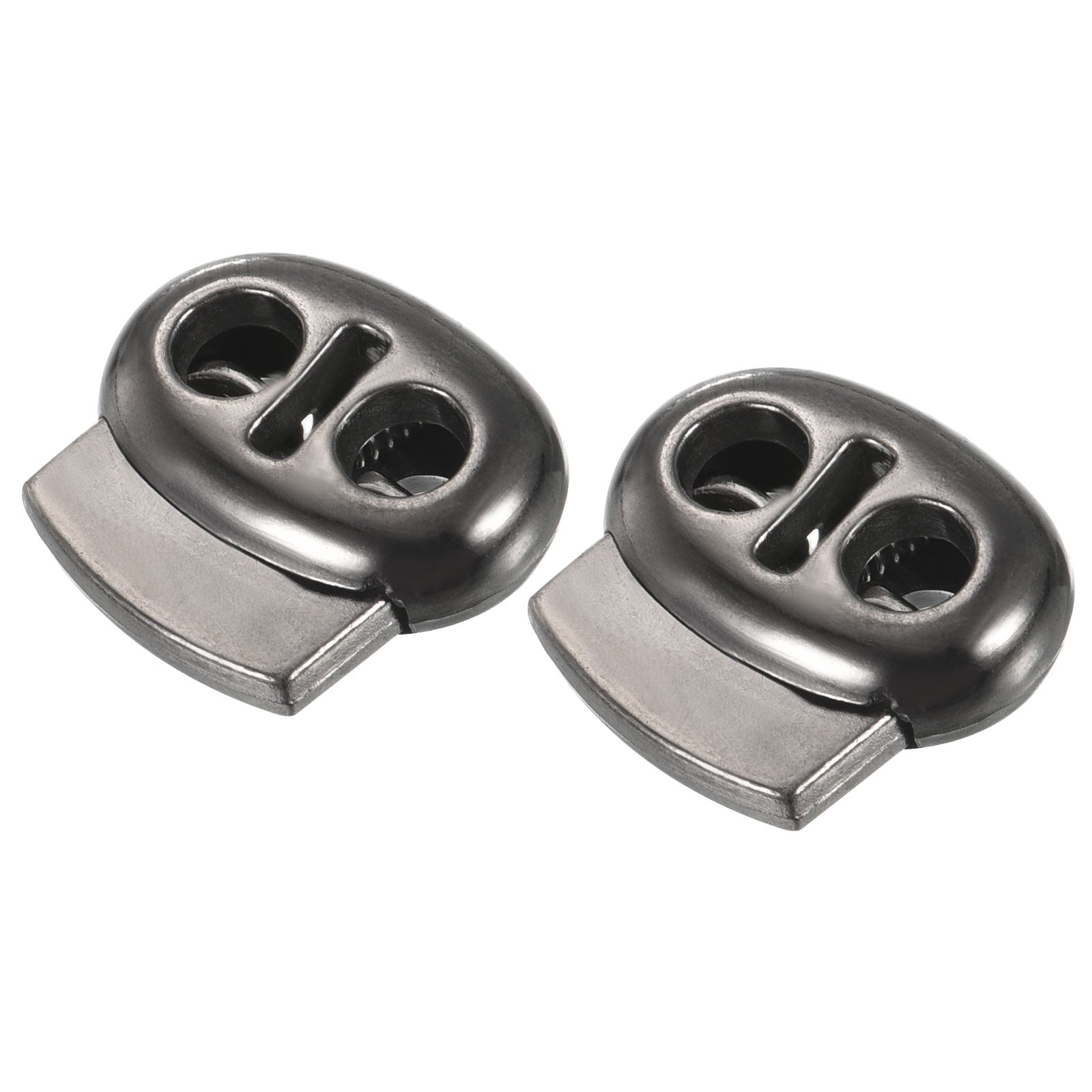 Cord Lock Stopper End 12Pcs, Plastic Double Hole Spring Toggle Metal ...