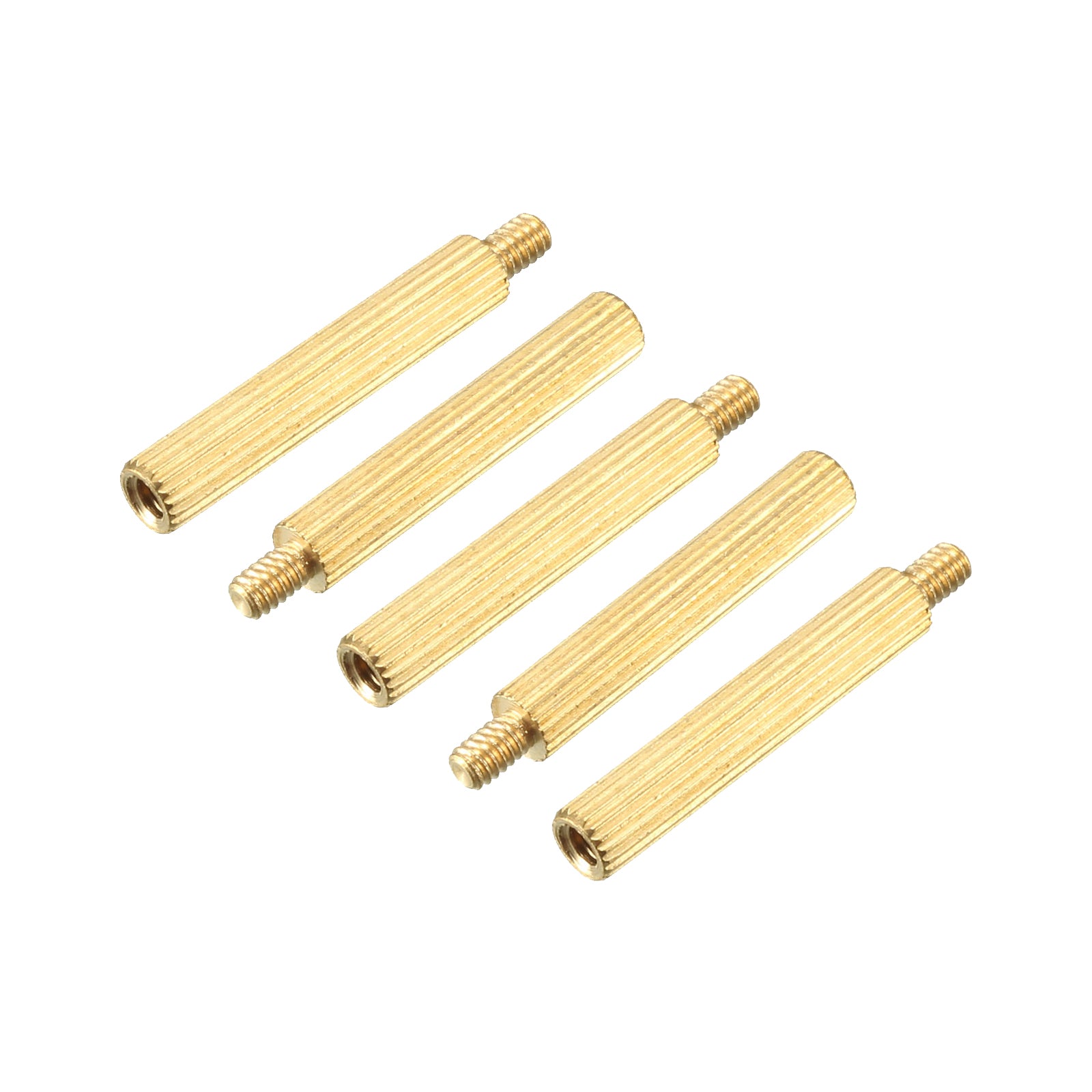 5 Pcs M2 Standoff Screws, Brass Knurled PCB Standoffs (Gold Tone, 17mm ...