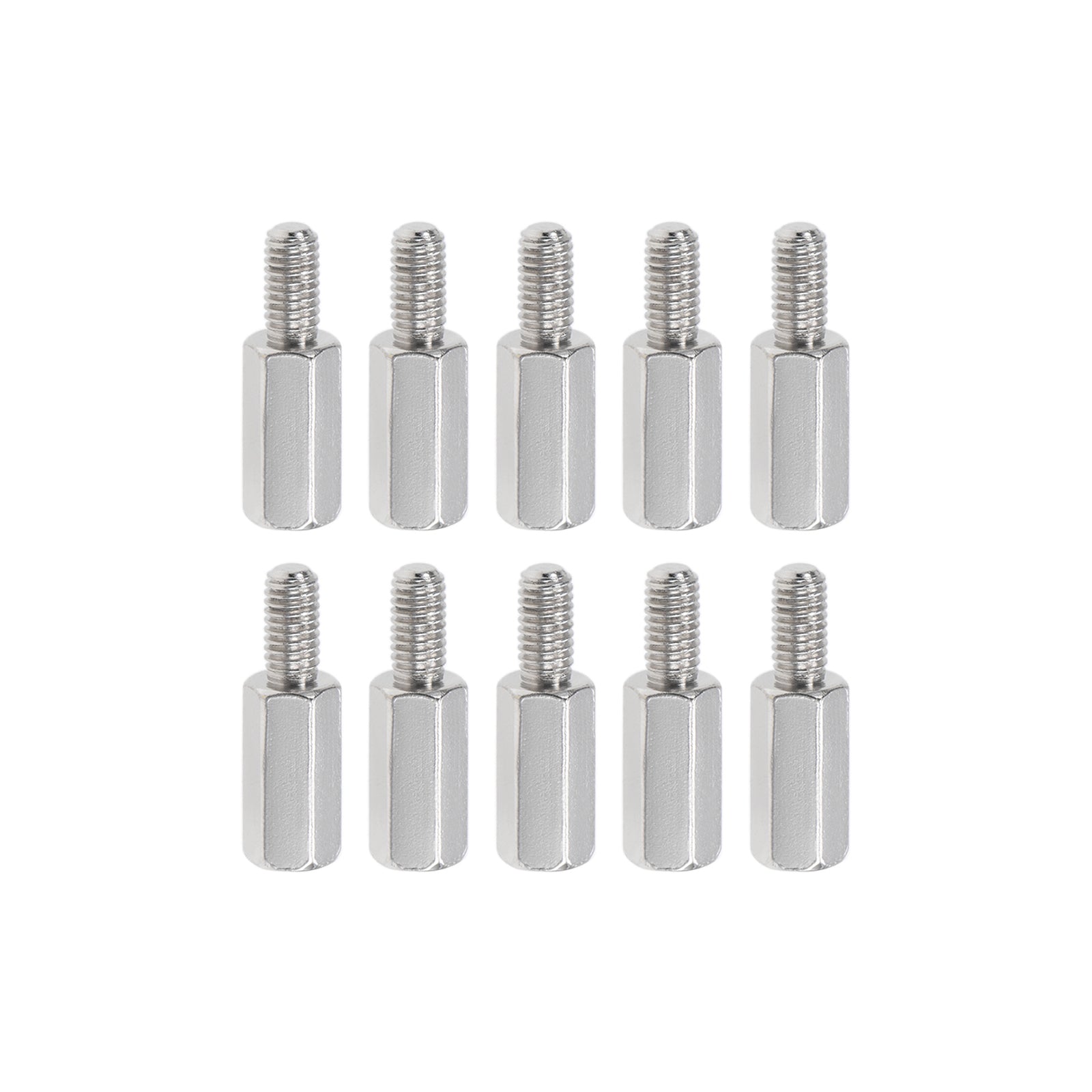 10 Pcs M3 Standoff Screws, Nickel Hex PCB Standoffs (Silver Tone, 10mm ...