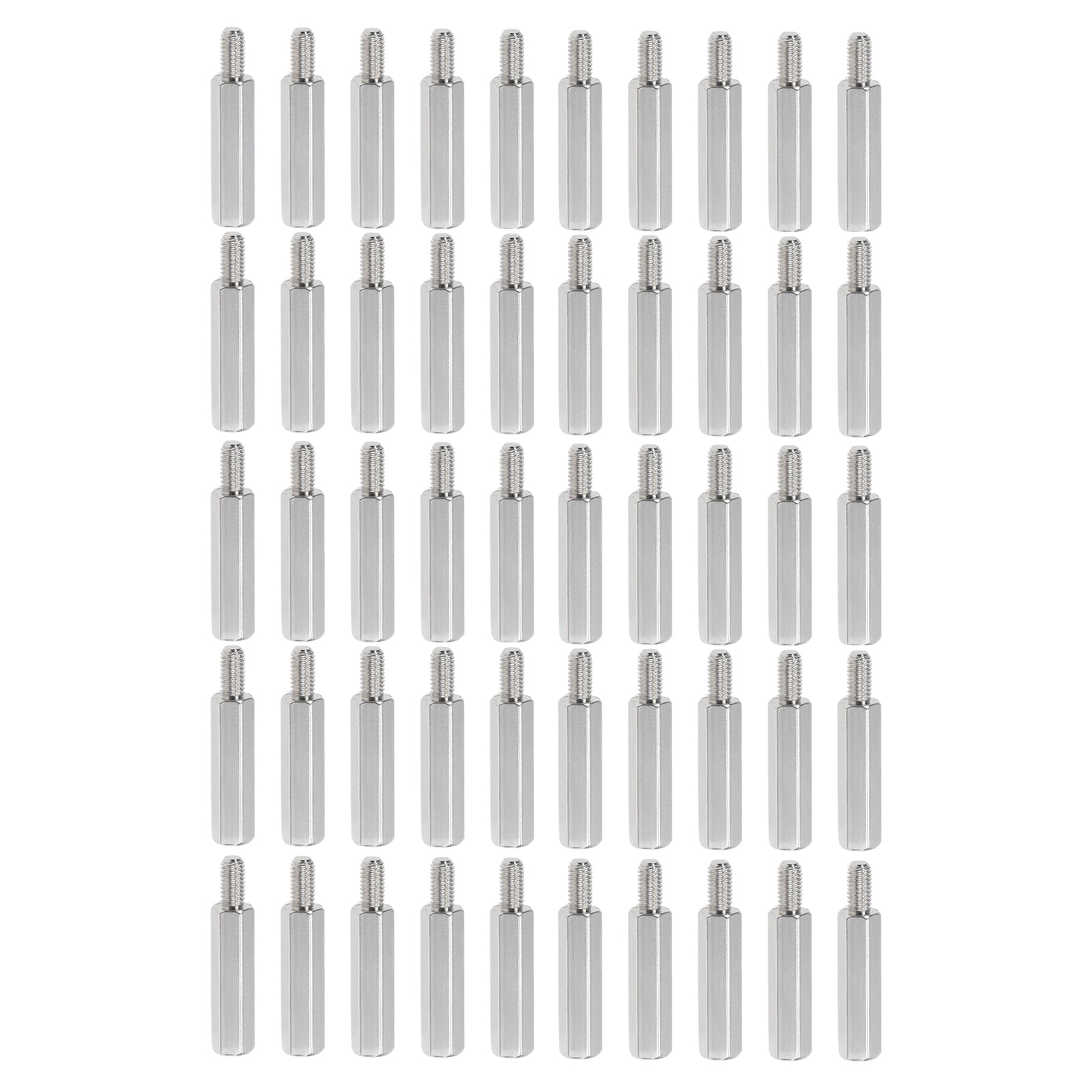 50 Pcs M3 Standoff Screws, Nickel Hex PCB Standoffs (Silver Tone, 18mm ...