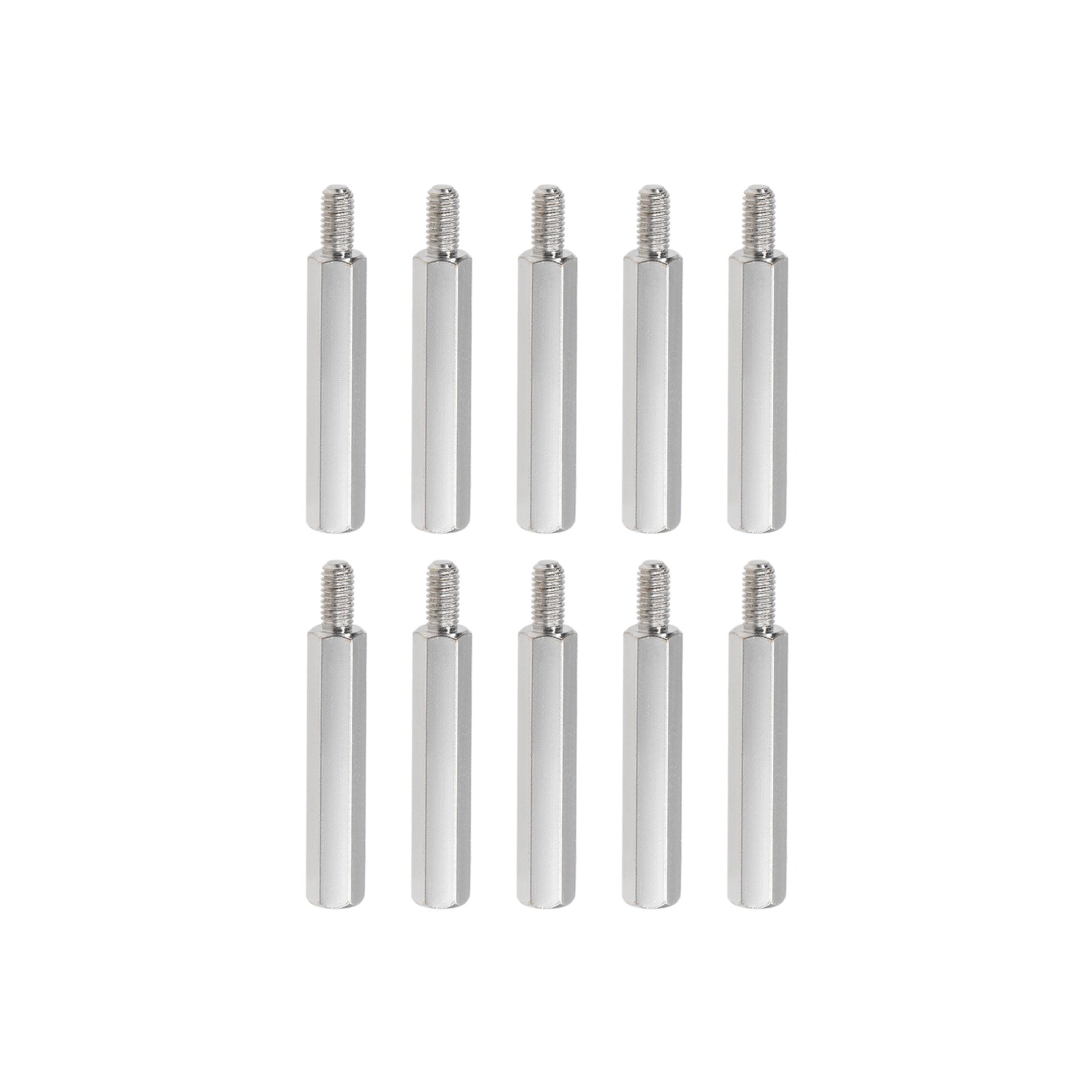 10 Pcs M3 Standoff Screws, Nickel Hex PCB Standoffs (Silver Tone, 25mm ...