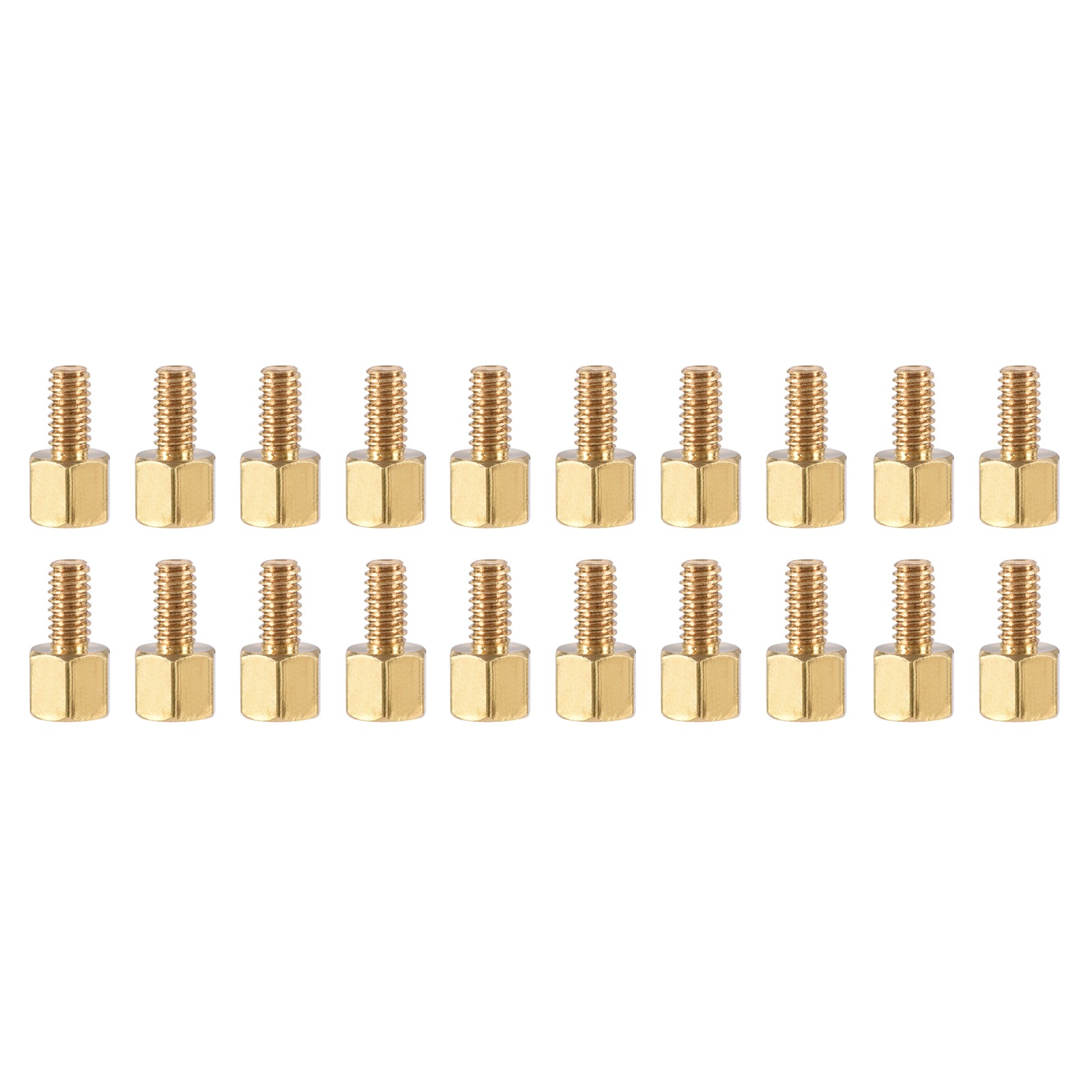 20 Pcs M2.5 Standoff Screws, Brass Hex PCB Standoffs (Gold Tone, 4mm ...