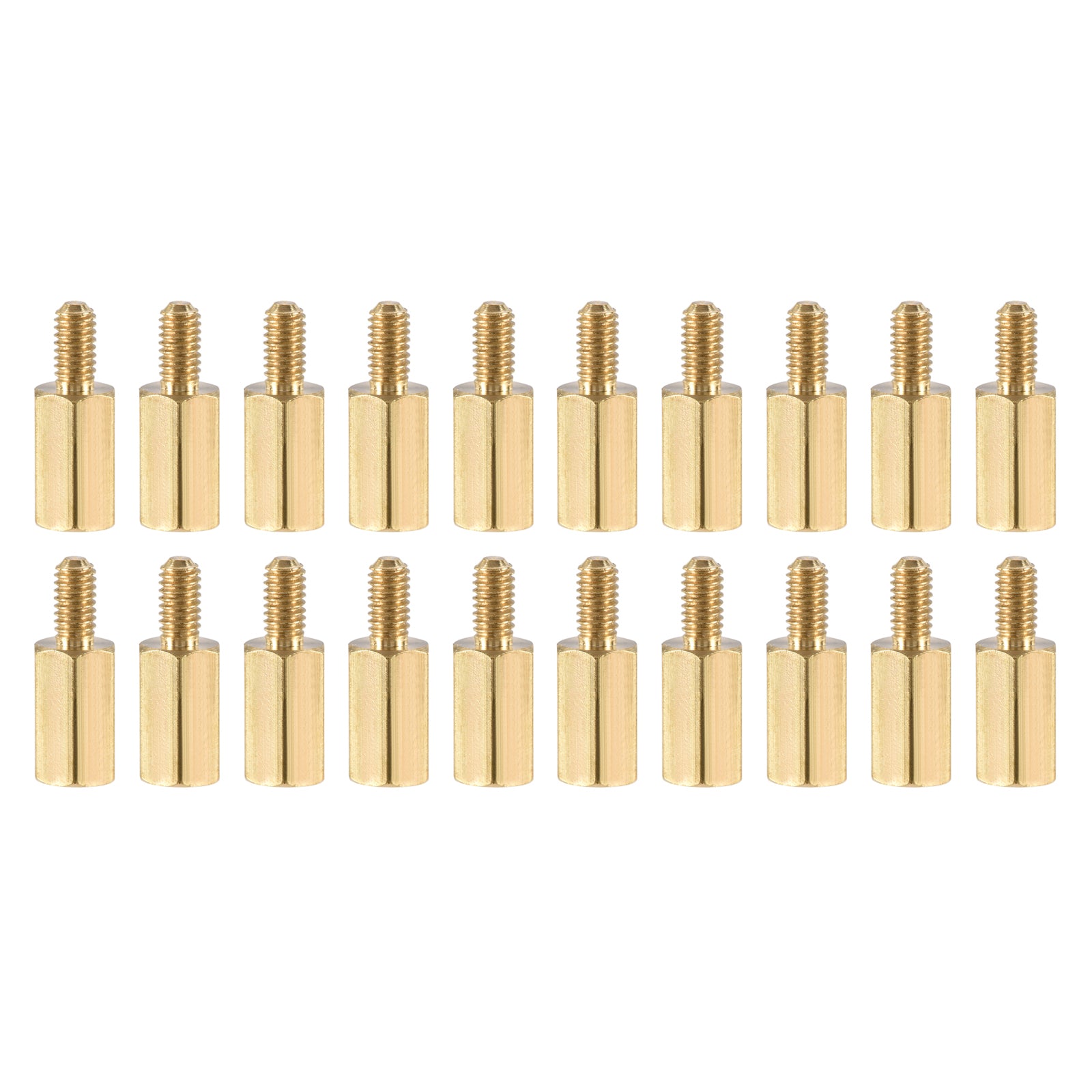 20 Pcs M2.5 Standoff Screws, Brass Hex PCB Standoffs (Gold Tone, 8mm ...