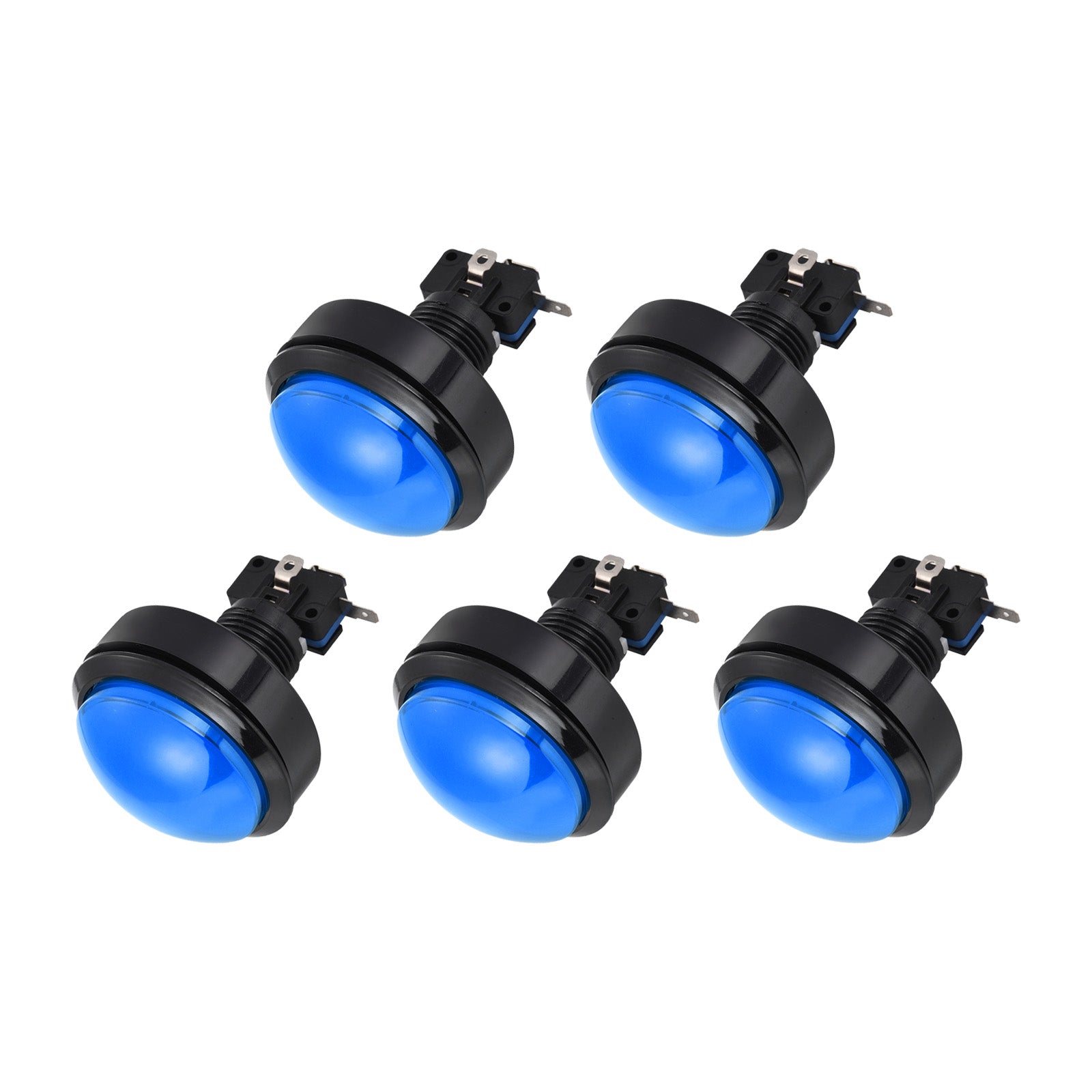 Game Round Push Buttons Blue LED Light with Micro Switches 62mm/12V/5 ...