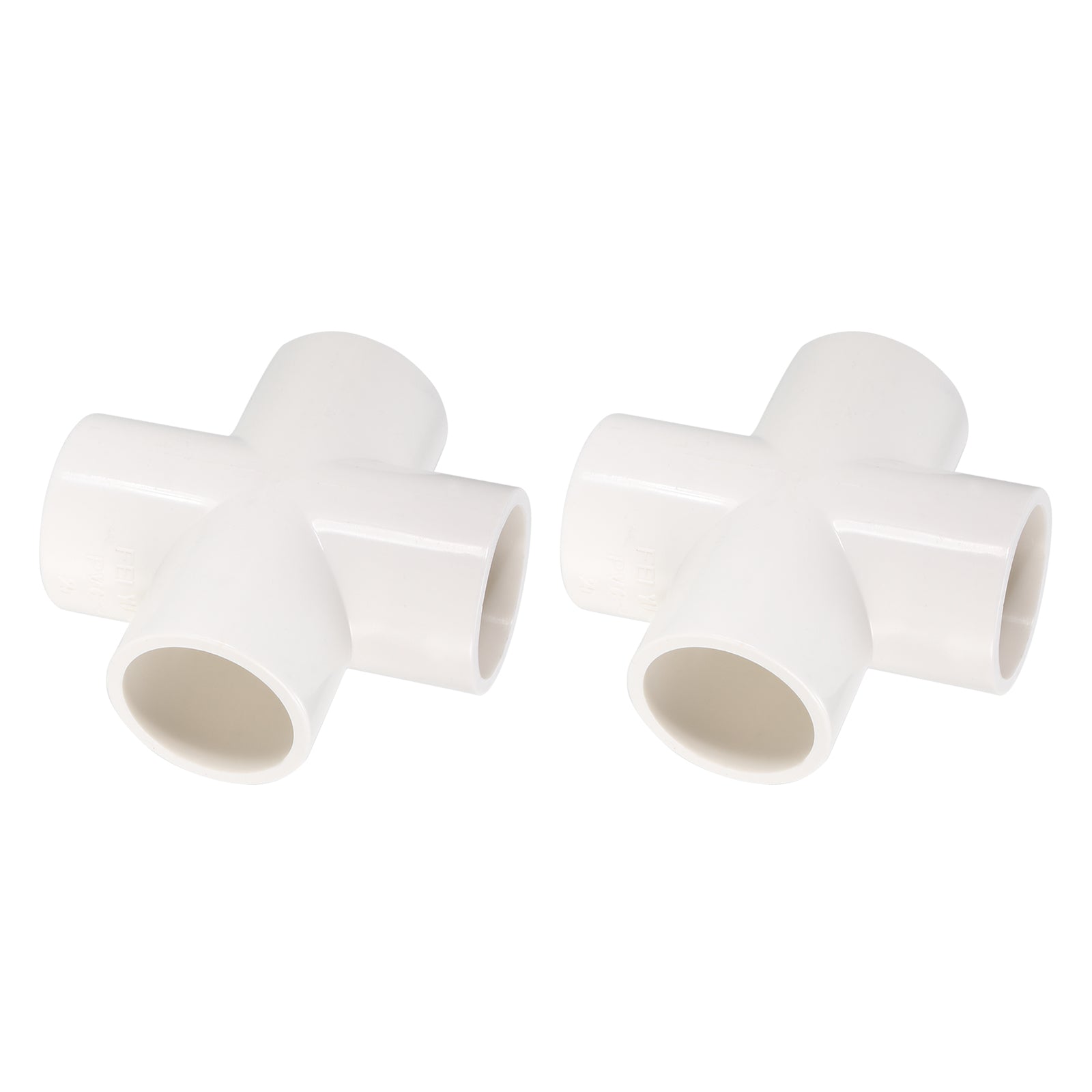 2Pcs Tee PVC Pipe Fitting 3/4 Inch 4-Way Cross PVC Pipe Fittings ...