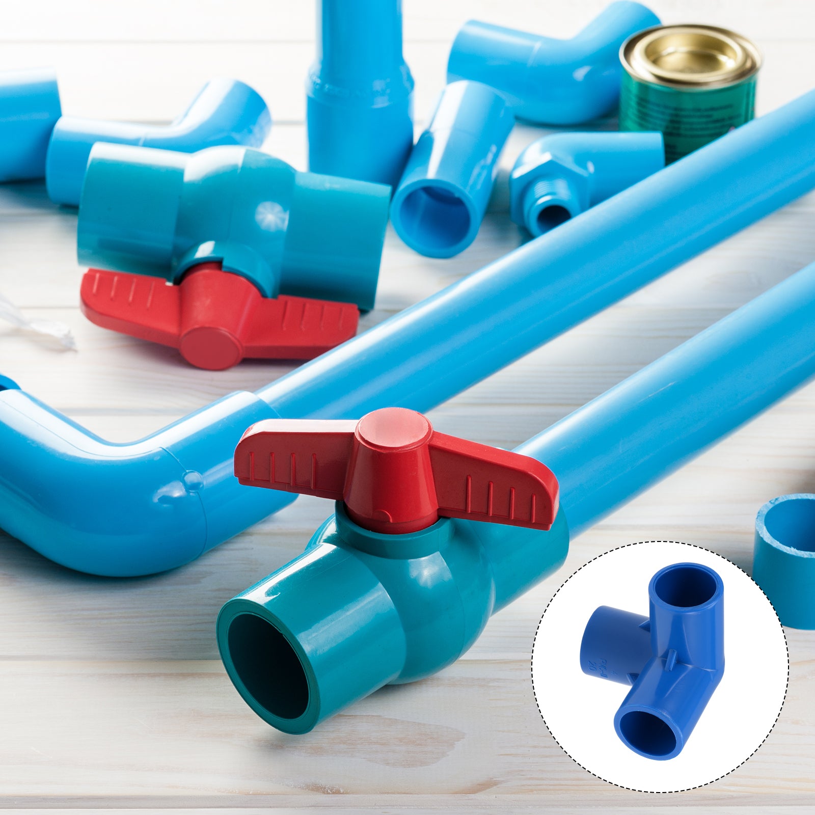 Tee PVC Pipe Fitting 1/2" 2Pcs 3-Way PVC Pipe Fittings Furniture ...