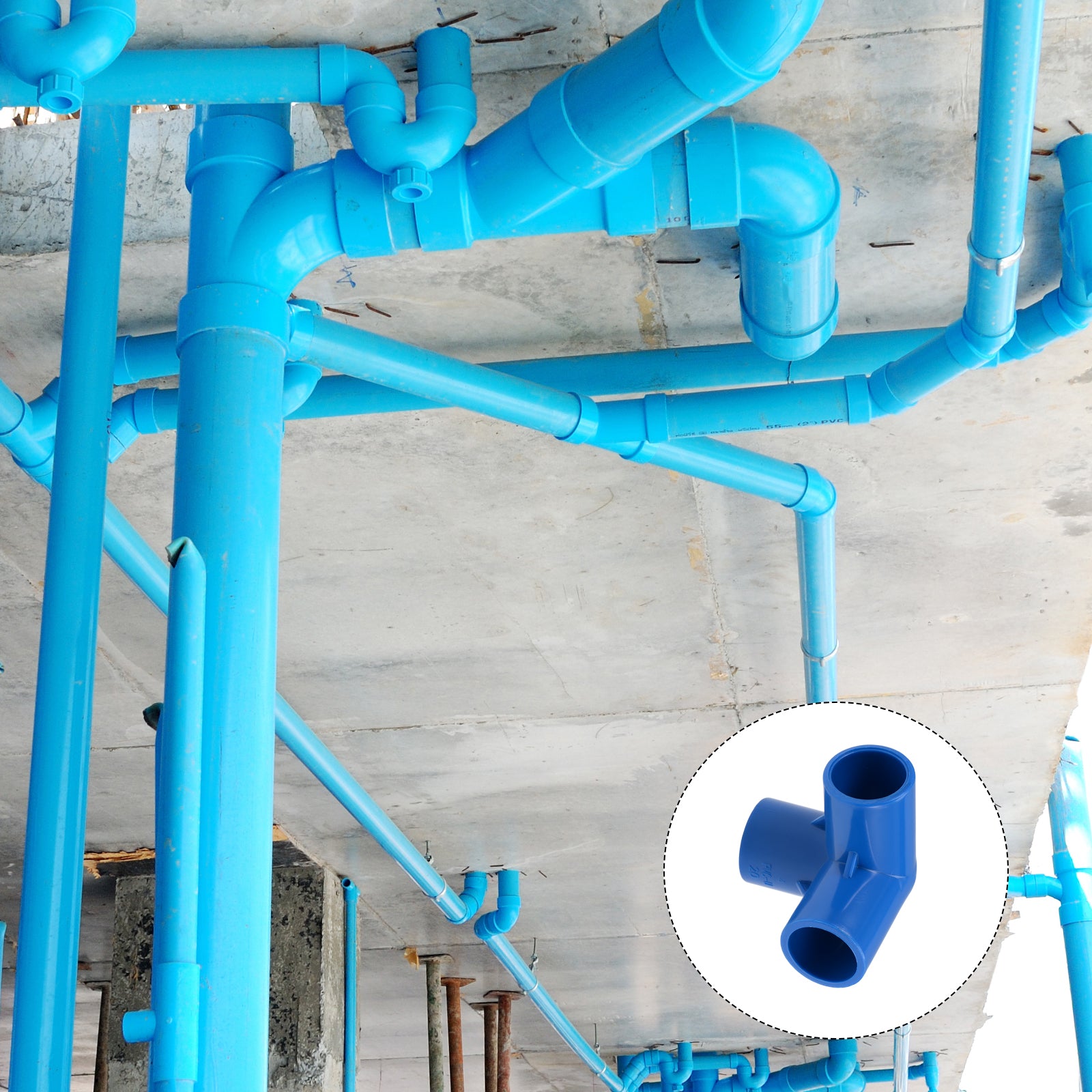 Tee PVC Pipe Fitting 1/2" 2Pcs 3-Way PVC Pipe Fittings Furniture ...