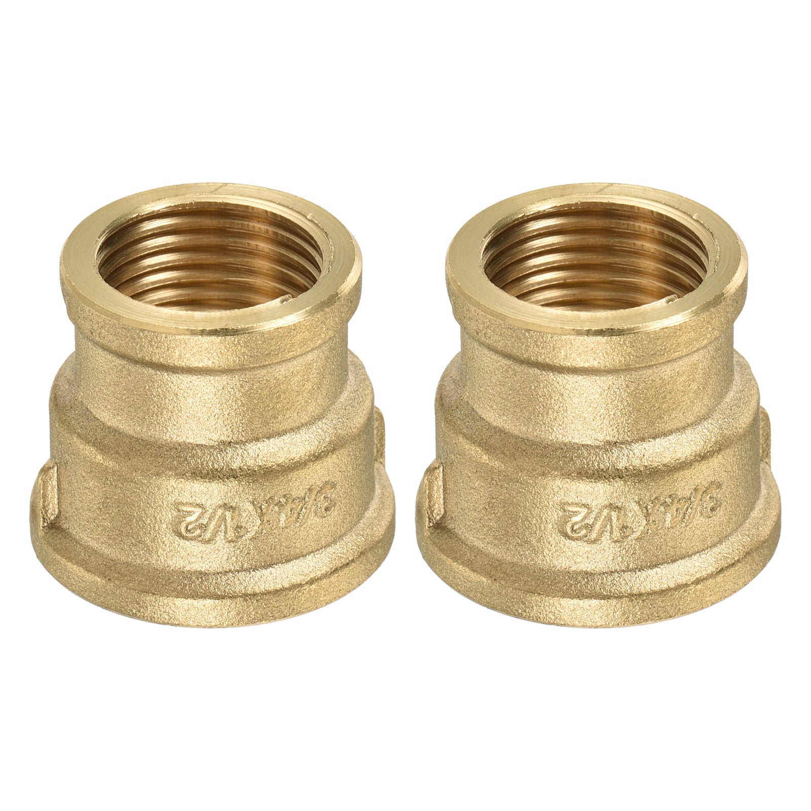 2 Pack Brass Reducing Coupling - Brass Reducer Pipe Fitting, Tight ...