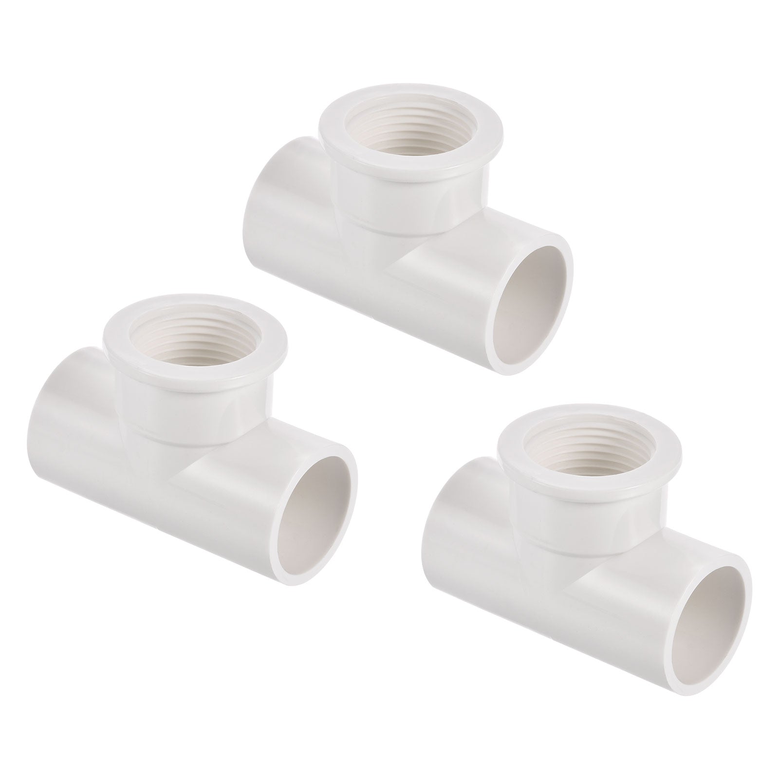 3 Pack G3/4 Female Thread PVC Tee Pipe Fitting - Water Tube Slip ...