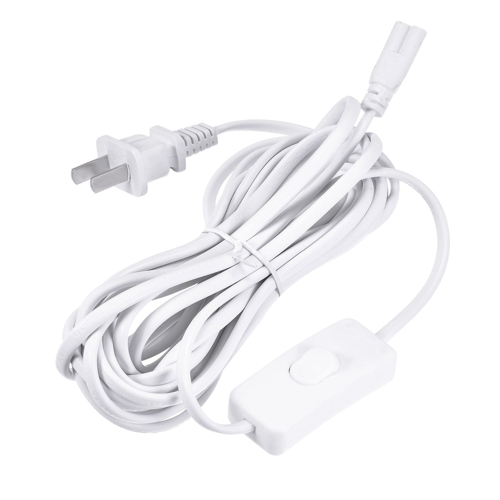 Extension Power Cable T5 T8 LED Tube w On-Off Switch White 3 Pin 5m/16 ...