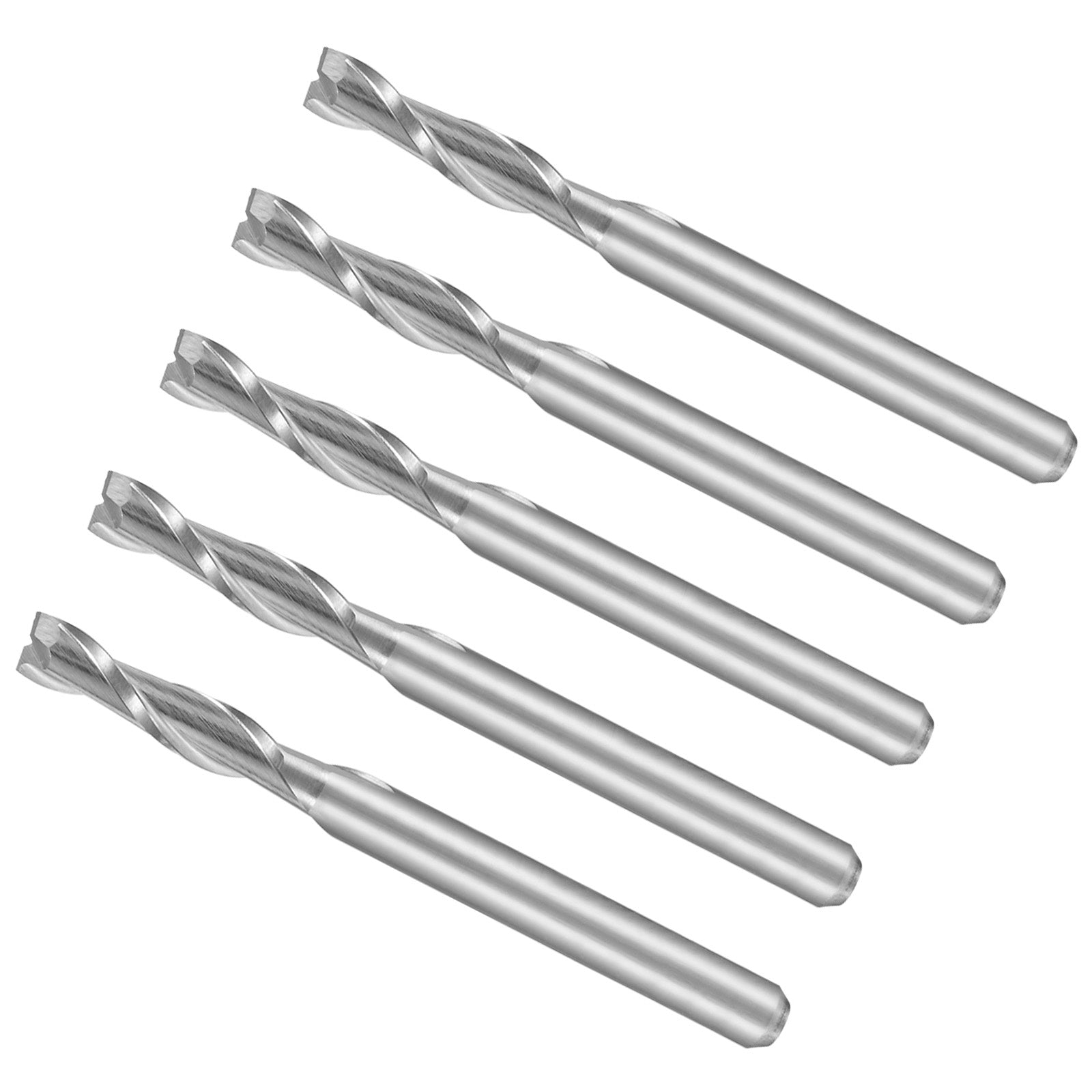 5pcs 3.175mm Shank 3mm x 12mm 2-Flute Spiral End Mill Wood Milling ...
