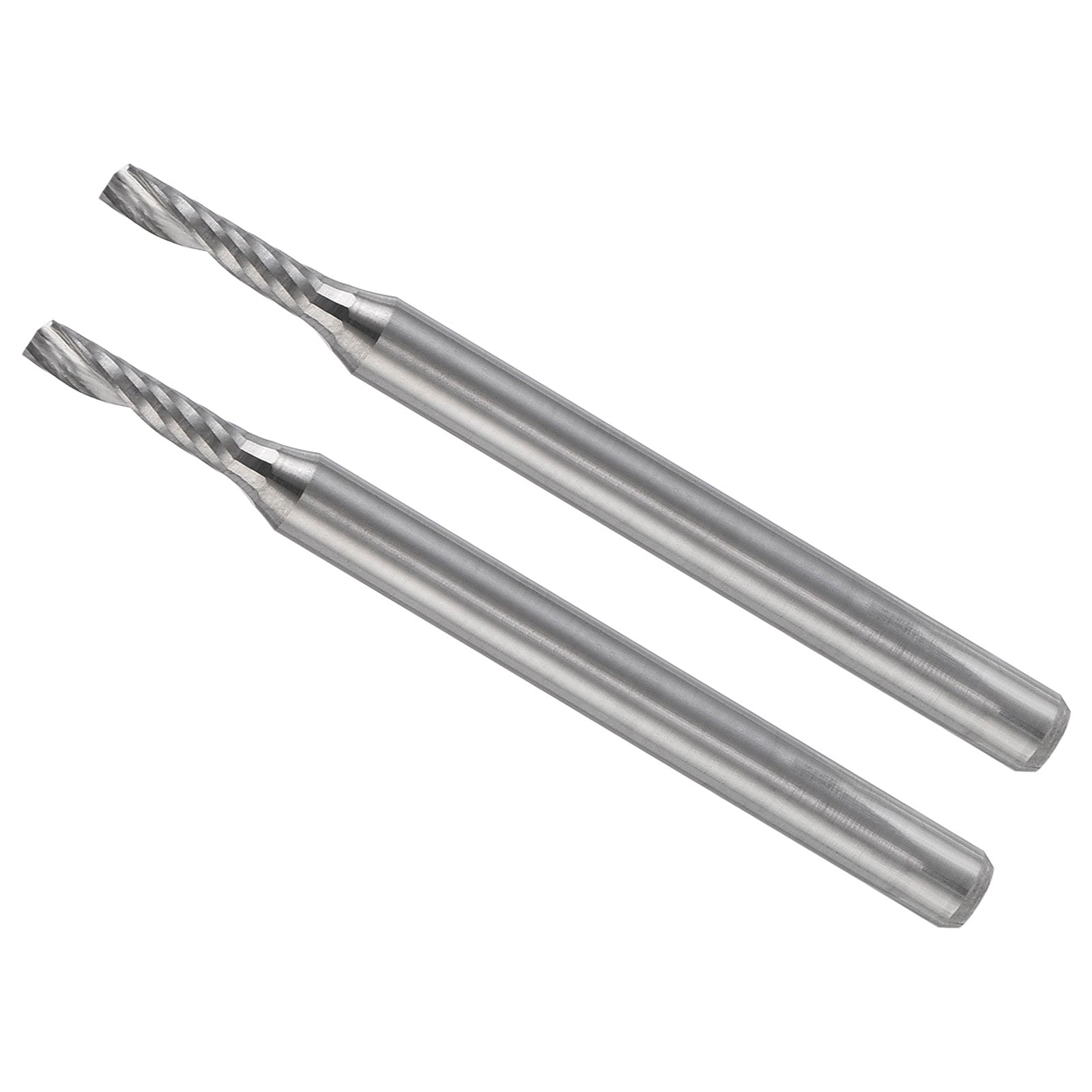 2pcs 3.175mm Shank 2mm x 8mm 1-Flute Spiral End Mill Wood Milling ...