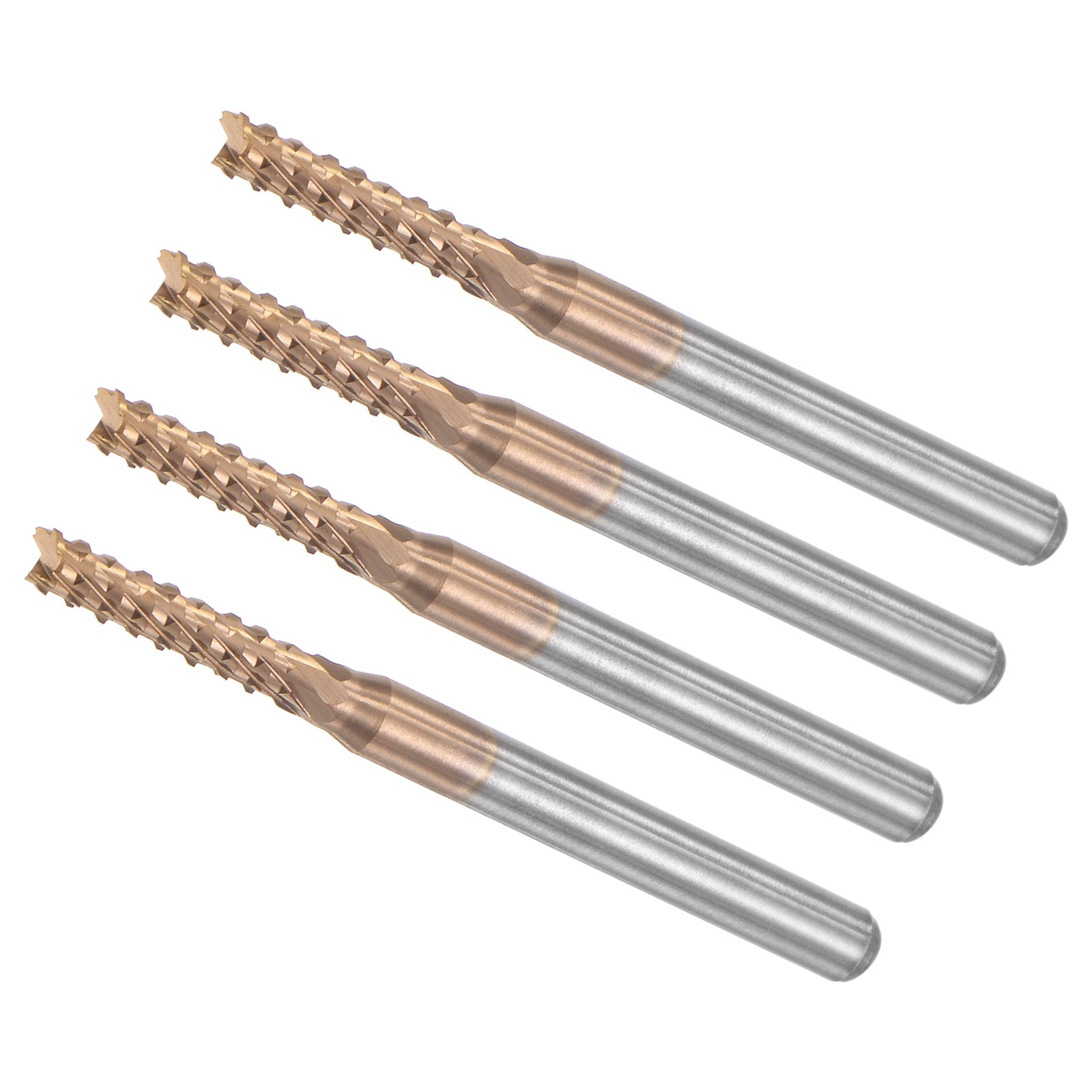 4pcs 3.175mm Shank 2.5mm Diameter Ti-Coated Carbide Corn End Mill CNC ...