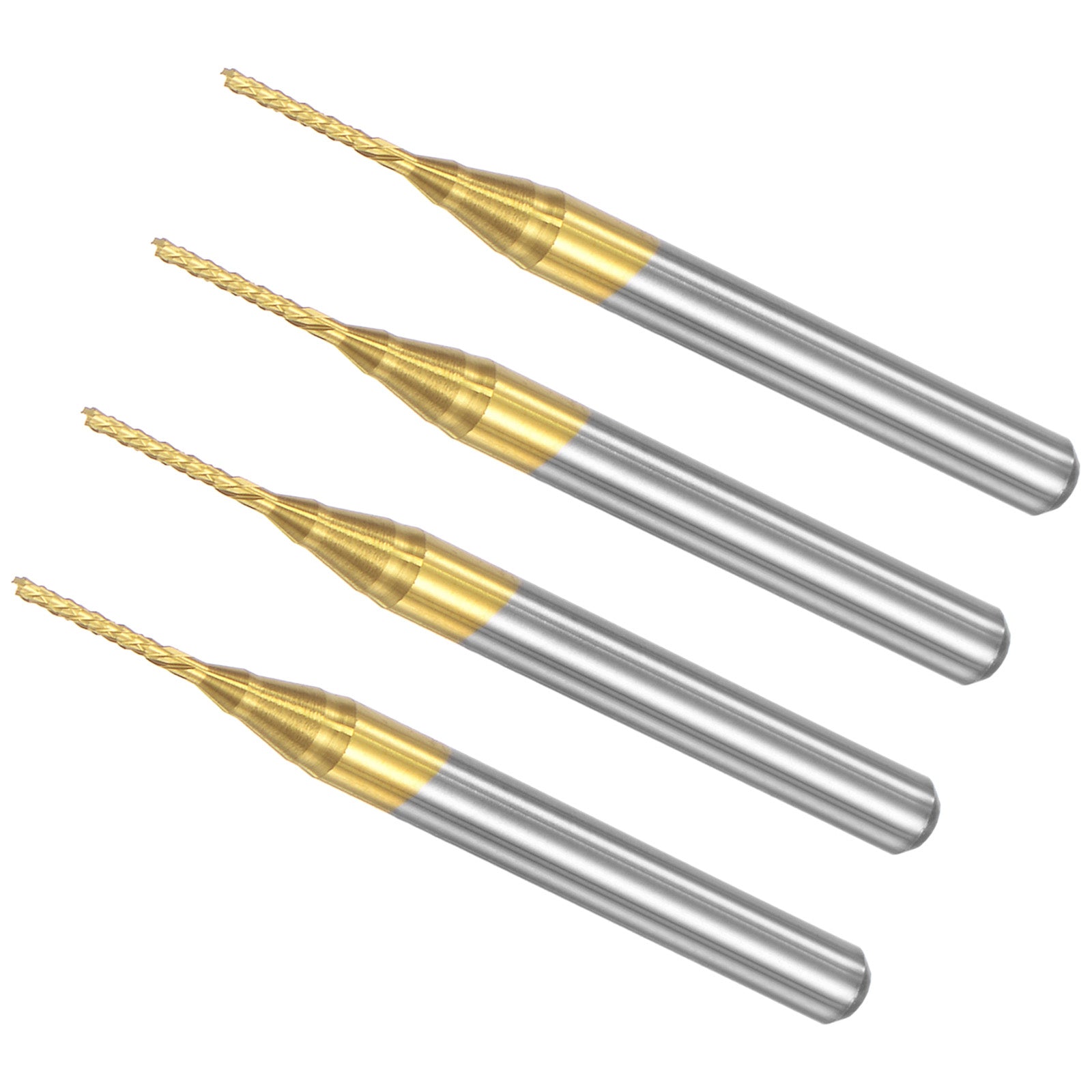 4pcs 3.175mm Shank 0.8mm Left Hand Ti-Coated Corn End Mill CNC Router ...