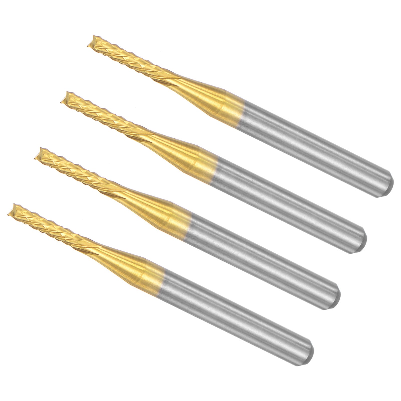 4pcs 3.175mm Shank 1.6mm Left Hand Ti-Coated Corn End Mill CNC Router ...