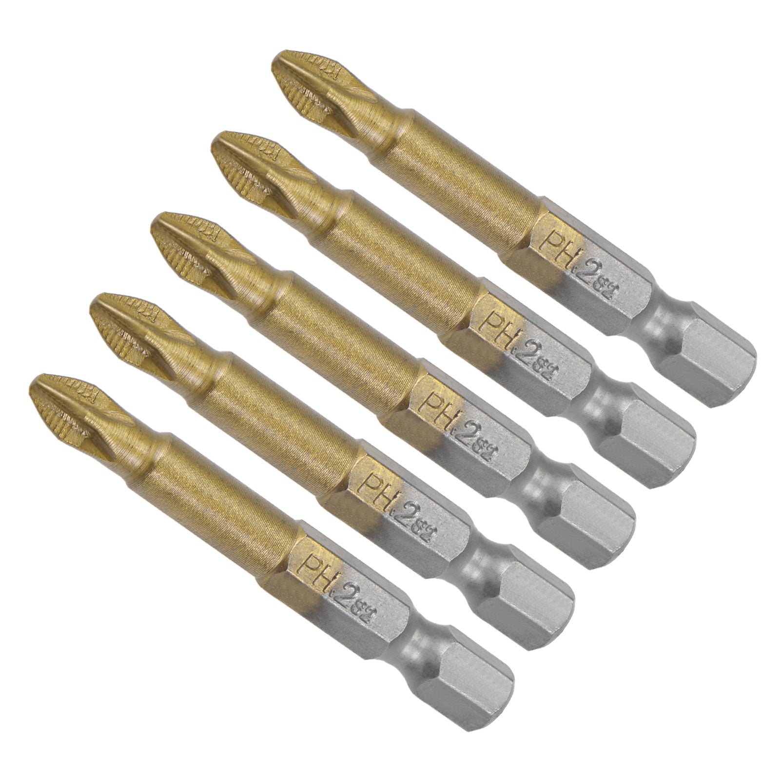 5PCS Phillips Cross Screwdriver Bit PH2 50mm Long 1/4" Hex Shank ...