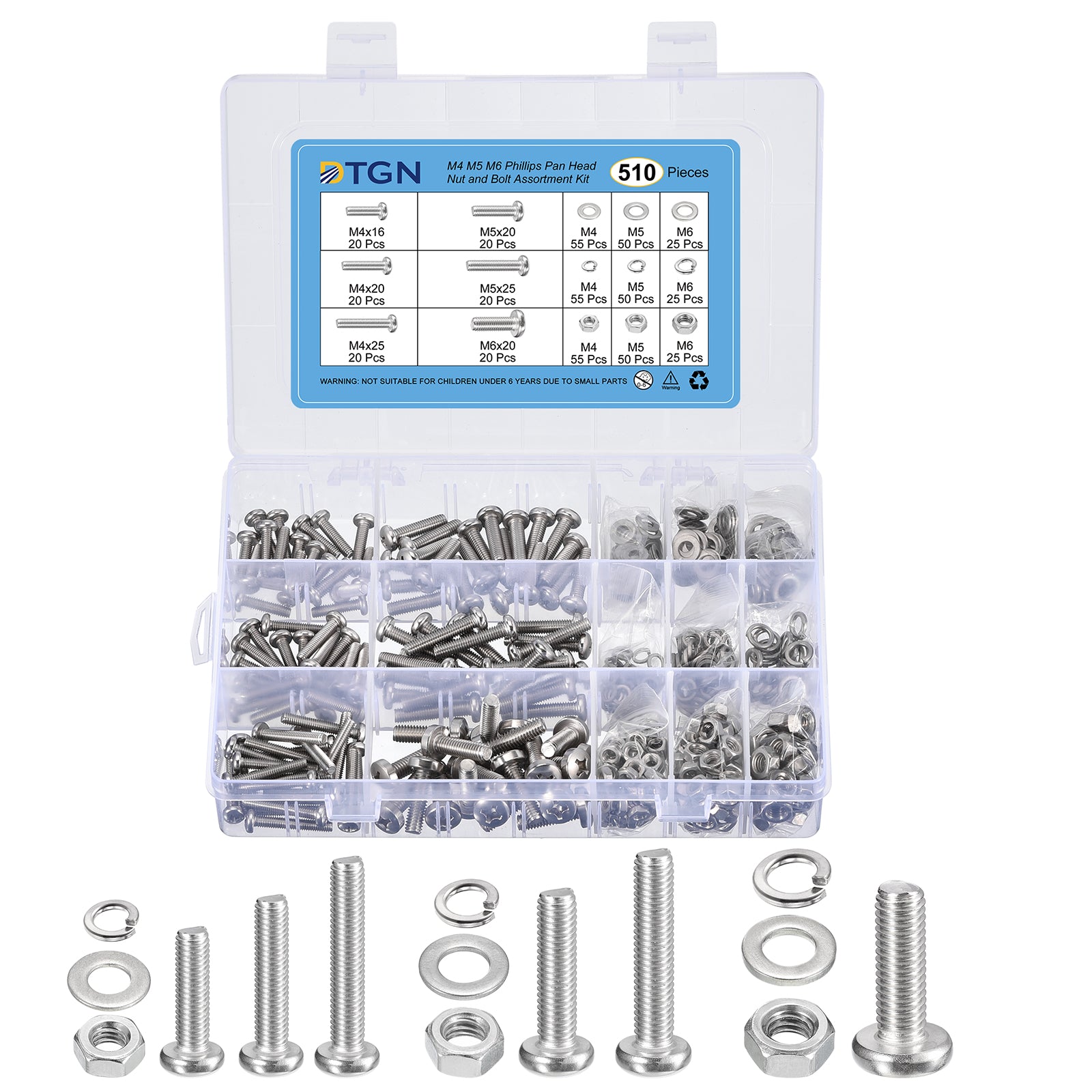 M4x16/20/25mm, M5x20/25, M6x20mm(DxH) Phillips Pan Head Machine Screws ...