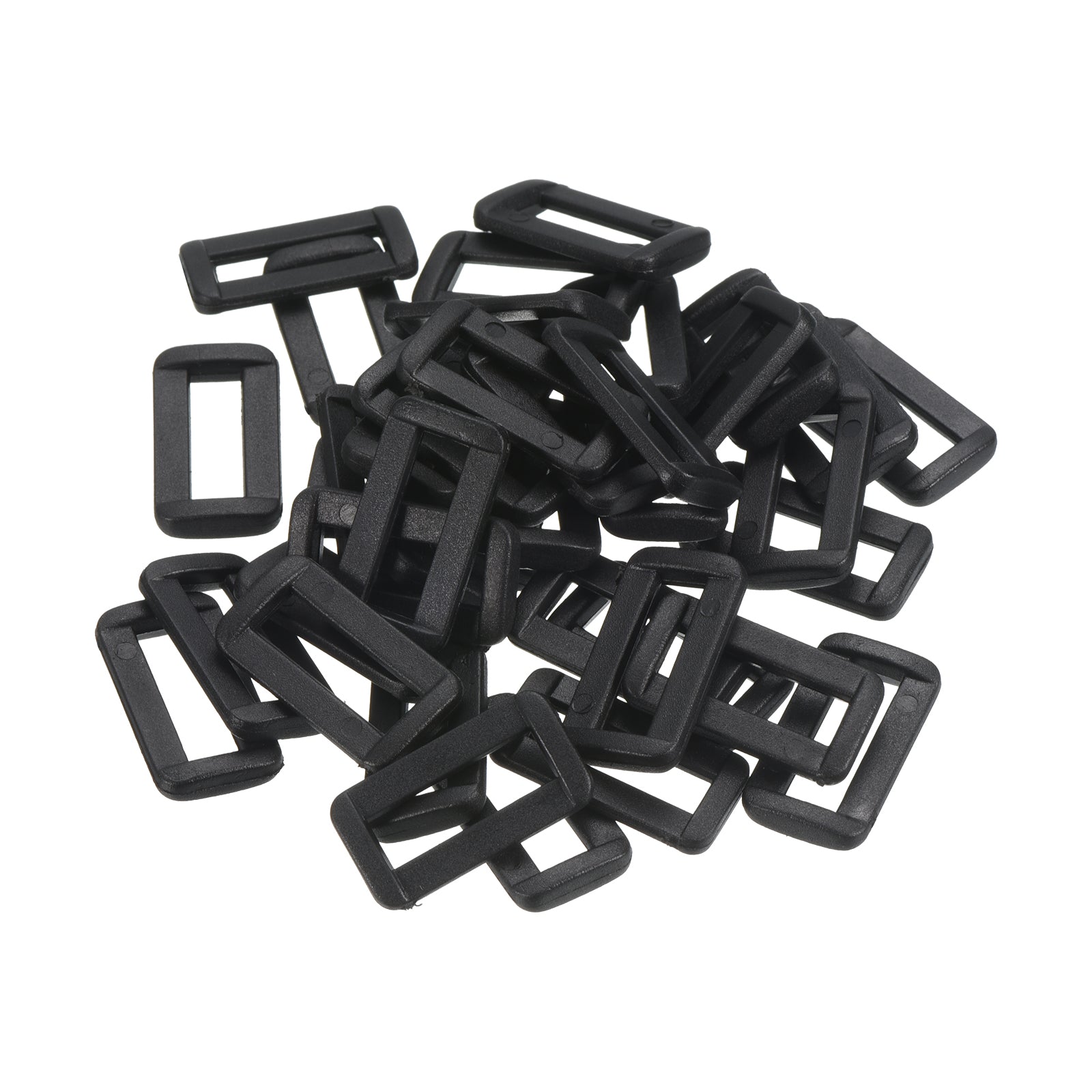 50 Pack Rectangle Buckle, Plastic Ring Buckles Webbing Slider, Black ...