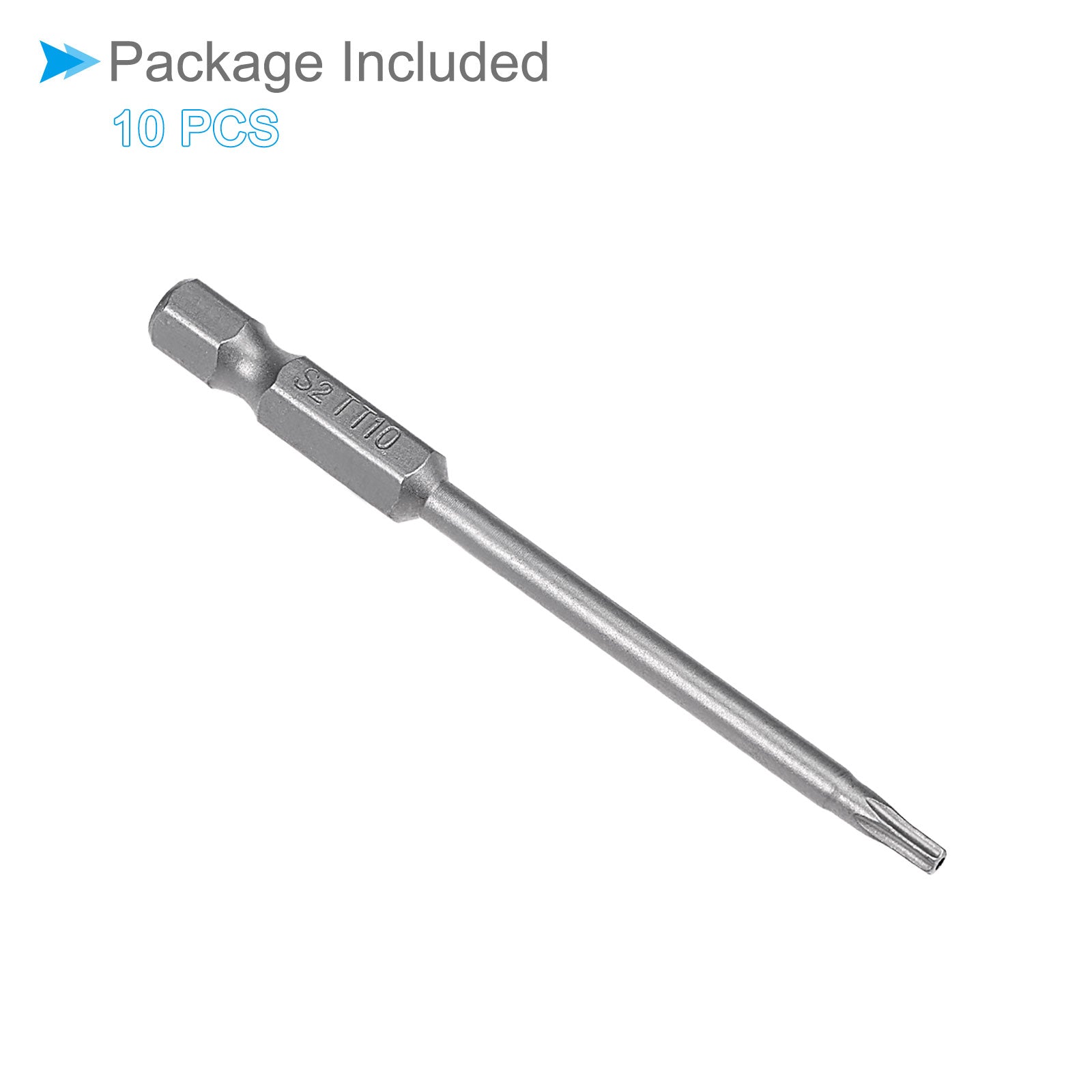 15Pcs T10 Torx Head Screwdriver Bit 3" L 1/4" Hex Shank Magnetic Drill ...