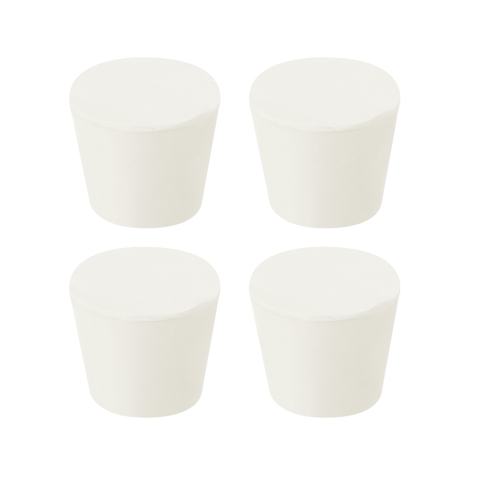 4Pcs Silicone Rubber Tapered Plug Stopper 30mm to 37mm Solid White ...