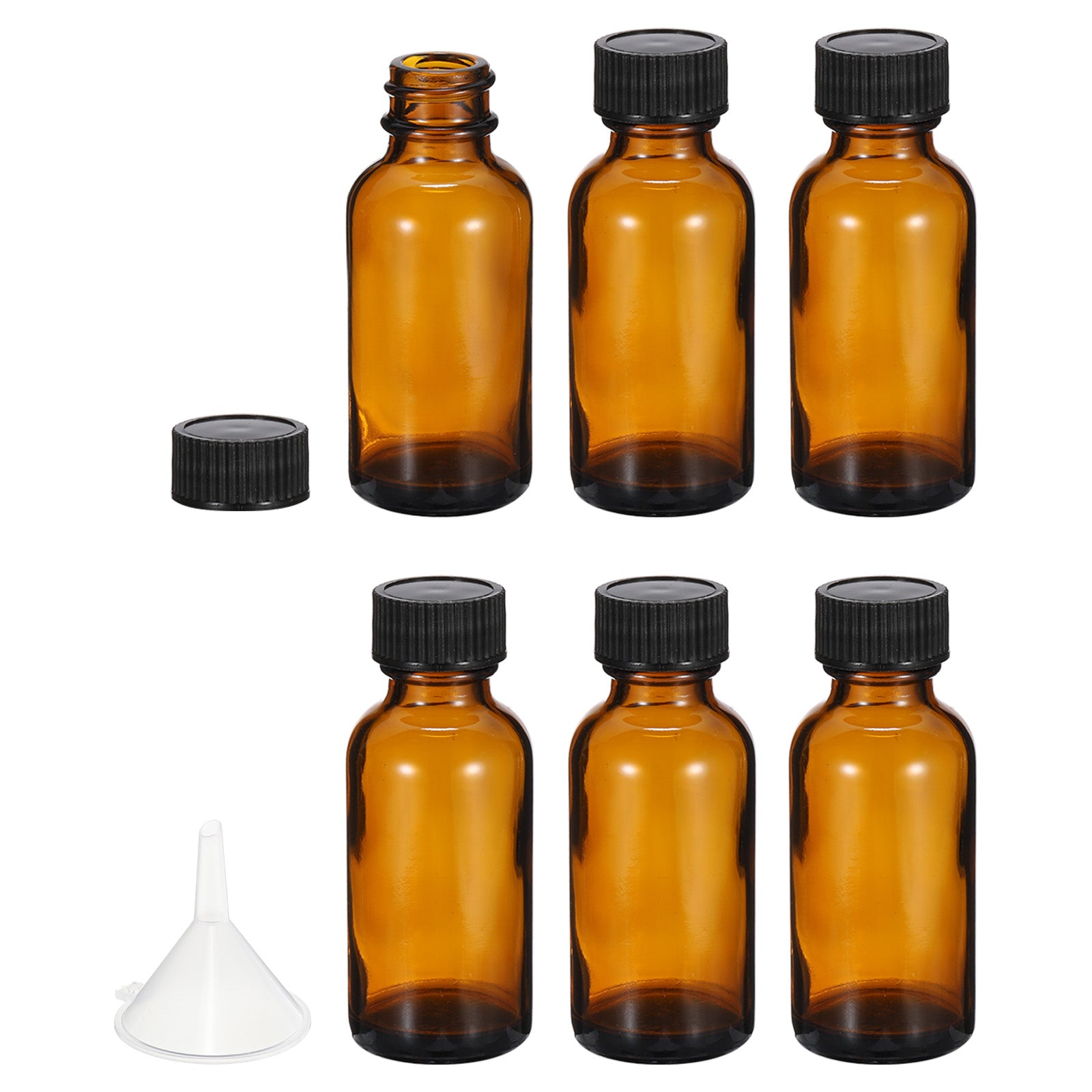Glass Sample Bottles with Poly Cone Cap, Round Bottle Dispensing ...