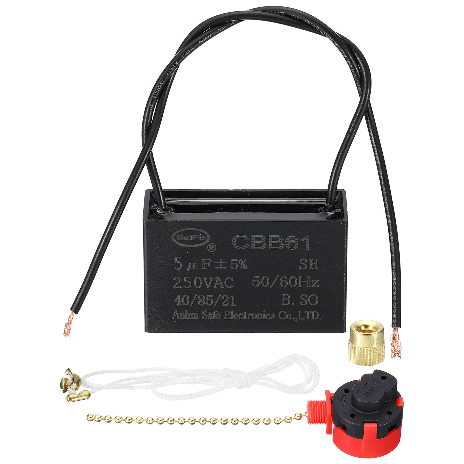 CBB61 Capacitor with Cotton Cord and Fan Switch 1 | Harfington