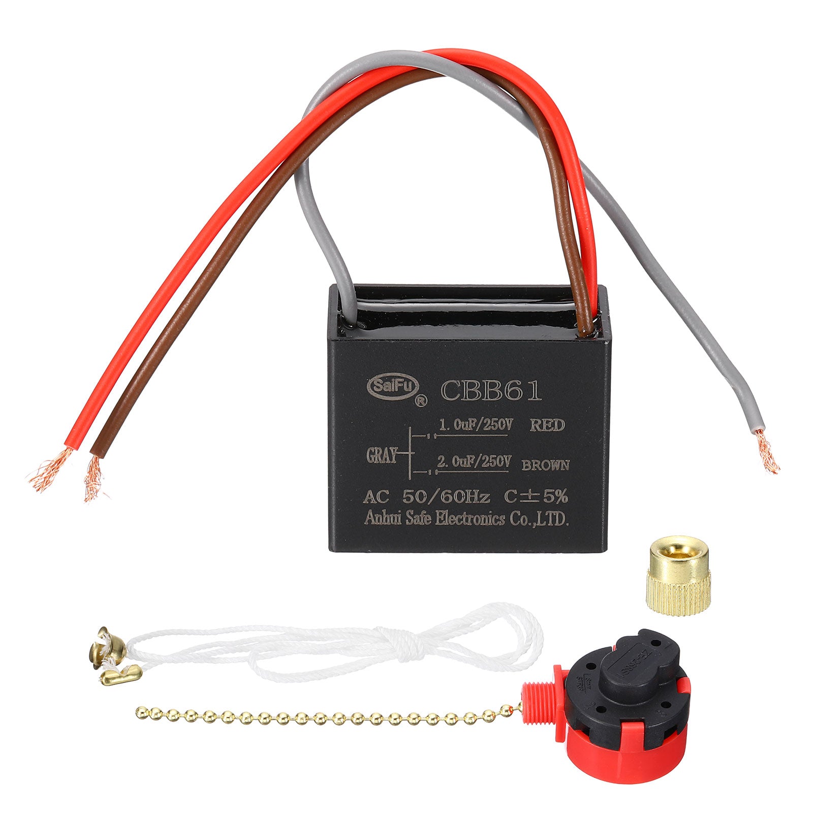 CBB61 Capacitor with Cotton Cord and Fan Switch 2 | Harfington