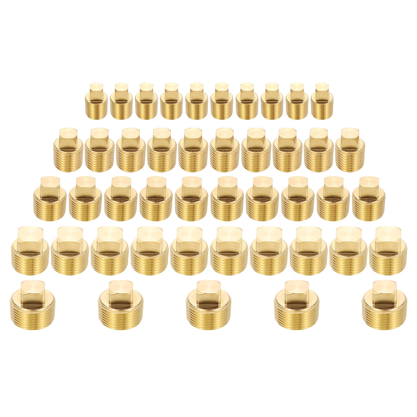 45Pcs 5 Sizes Cored Thread Square Head Brass Square Plug Fittings Set ...