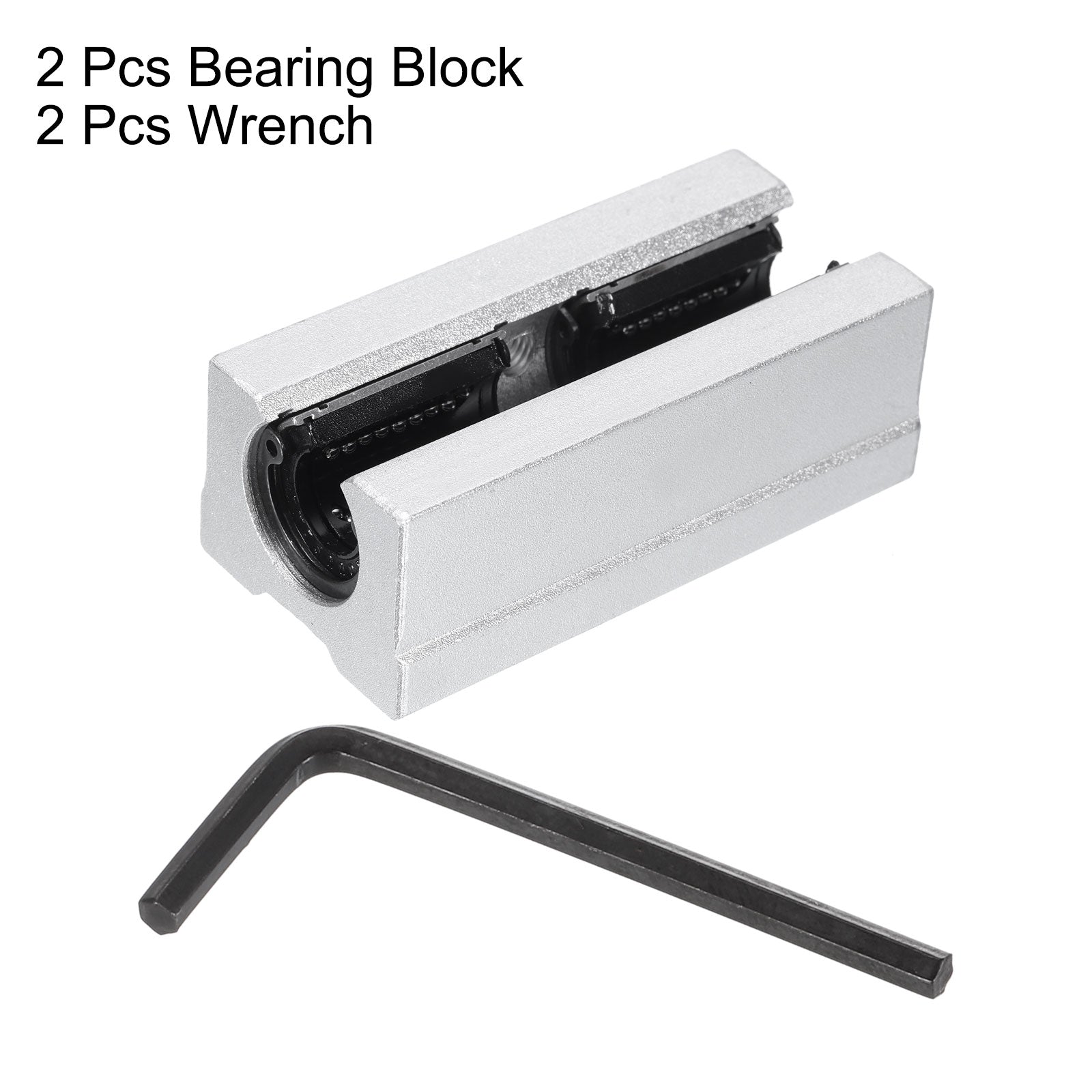 Uxcell 2Pcs SBR12LUU Linear Bearing Block 12mm Open Bearing Long Block ...