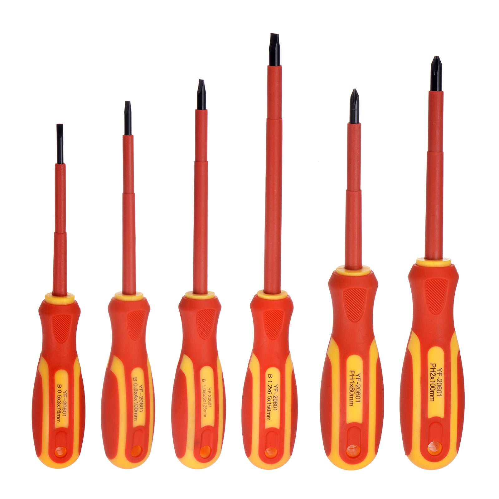 6pcs VDE Insulated Slotted Phillips Screwdriver SL0.5-SL1.2 PH1-PH2 ...