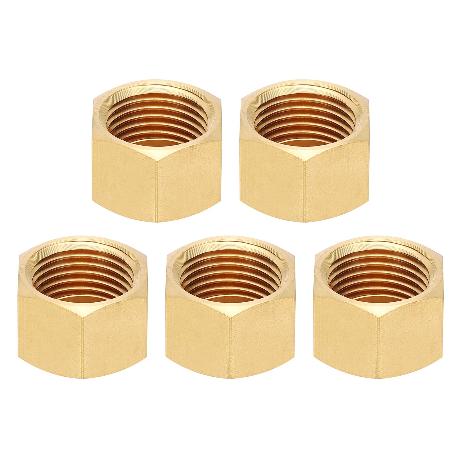NPT Female Brass Pipe Fitting Cap, Outer Hex Thread Socket Plug Ends ...