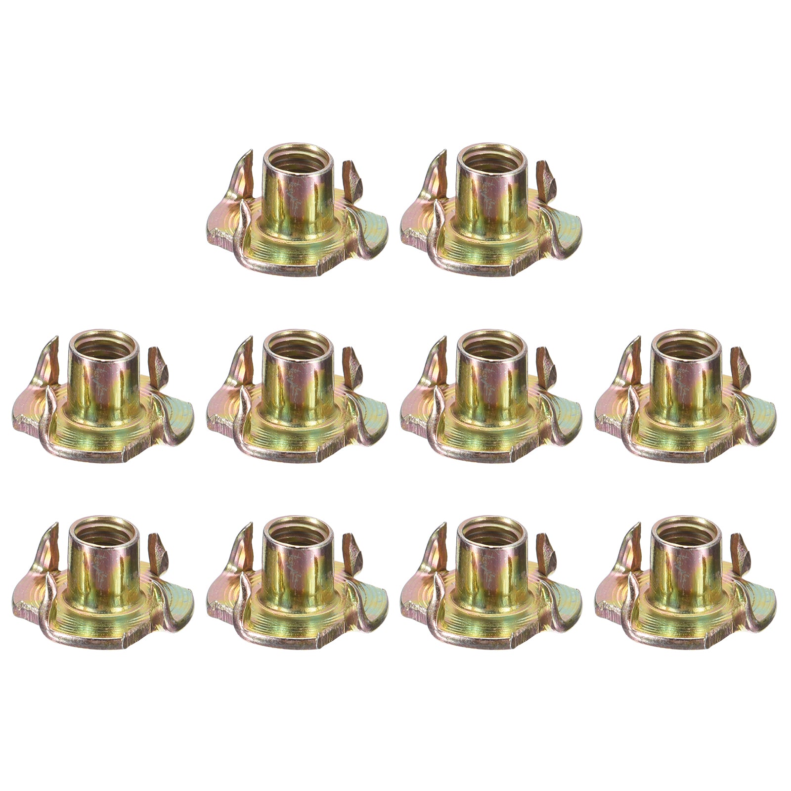 Uxcell T-Nuts, Zinc-Plated Carbon Steel Pronged Tee Nuts Threaded ...