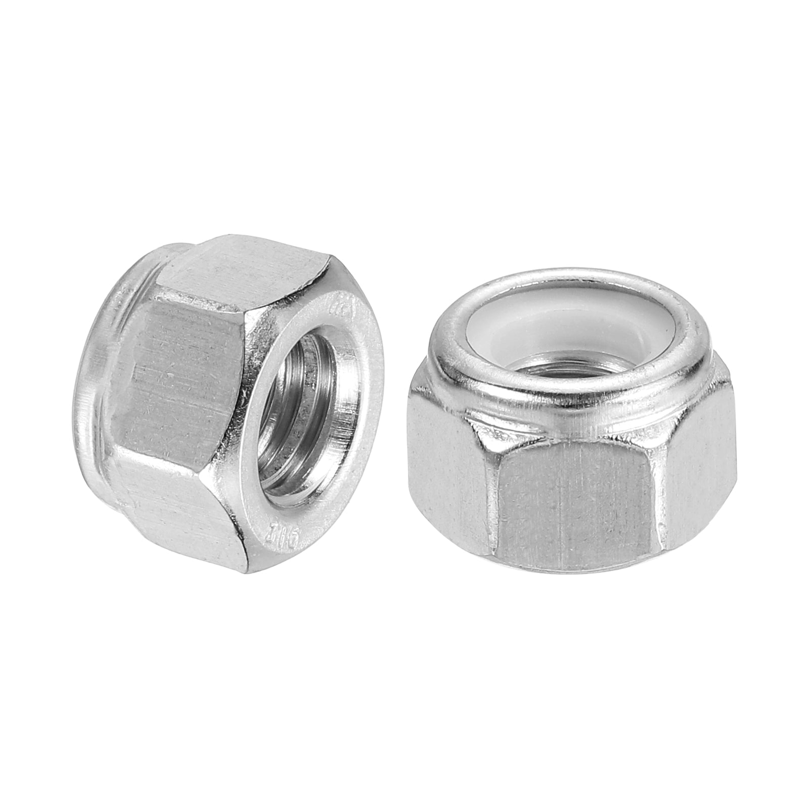 Uxcell Nylon Insert Hex Lock Nuts, Stainless Steel Self-Locking Nylon ...