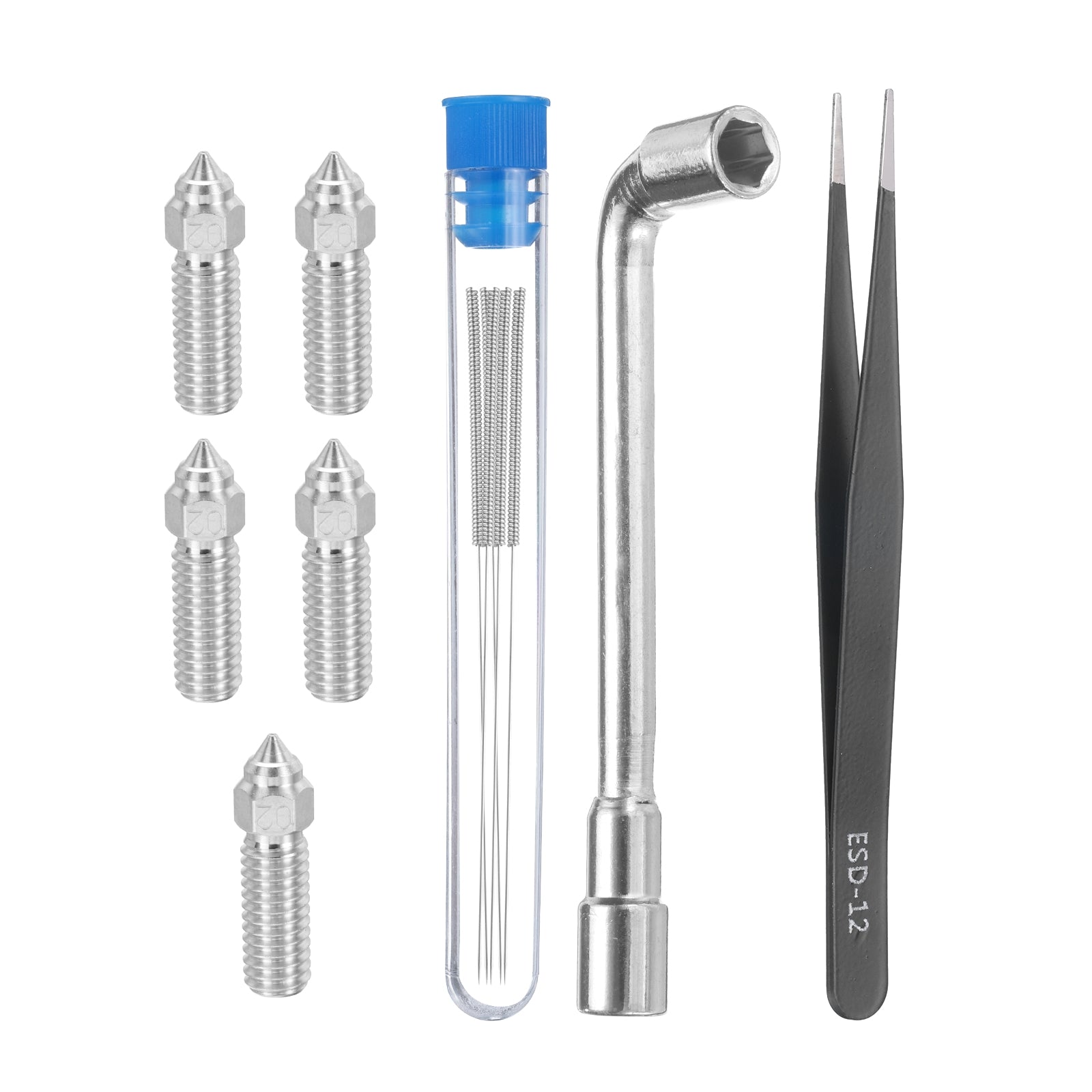 Uxcell 3D Nozzles Kit, 5pcs k1 Copper Alloy Nozzles 0.2mm, Nozzle ...
