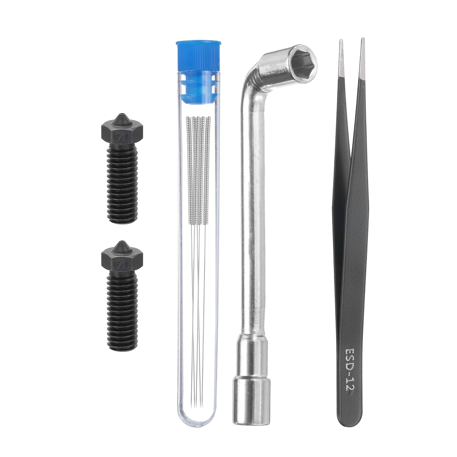 Uxcell 3D Nozzles Kit, 2pcs 3D Printer Hardened Steel Three-Hole ...