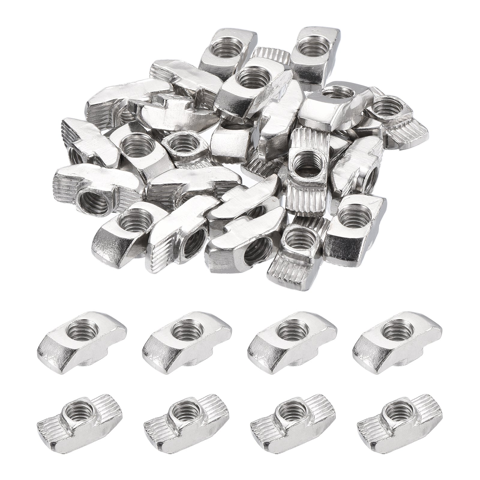 Uxcell t Nuts t Slot Nuts Fastener Carbon Steel Nickel Plated Half ...