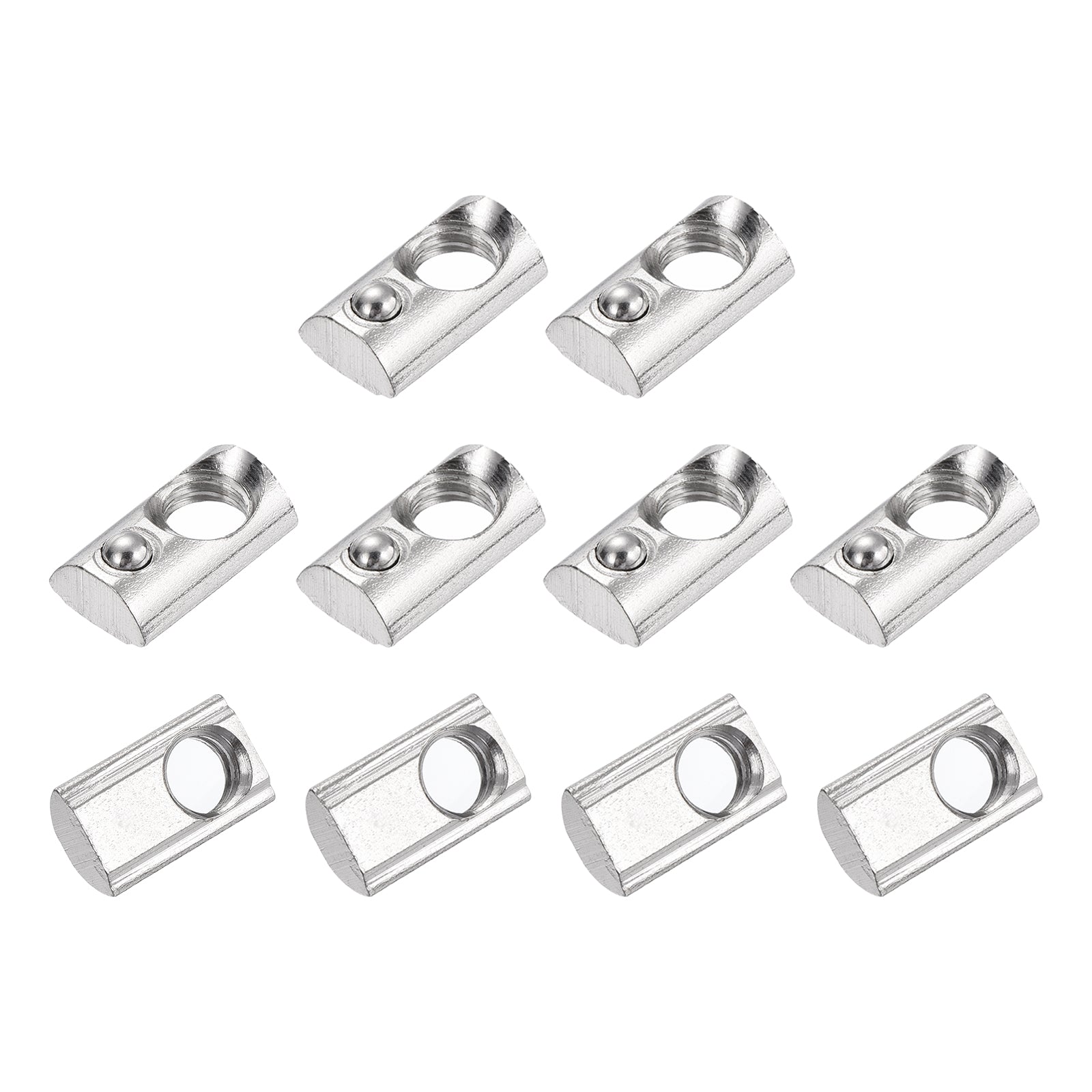 Uxcell 10Pcs M6 T Spring Nuts Half Round T Nut Tee Slot 2020 Series ...
