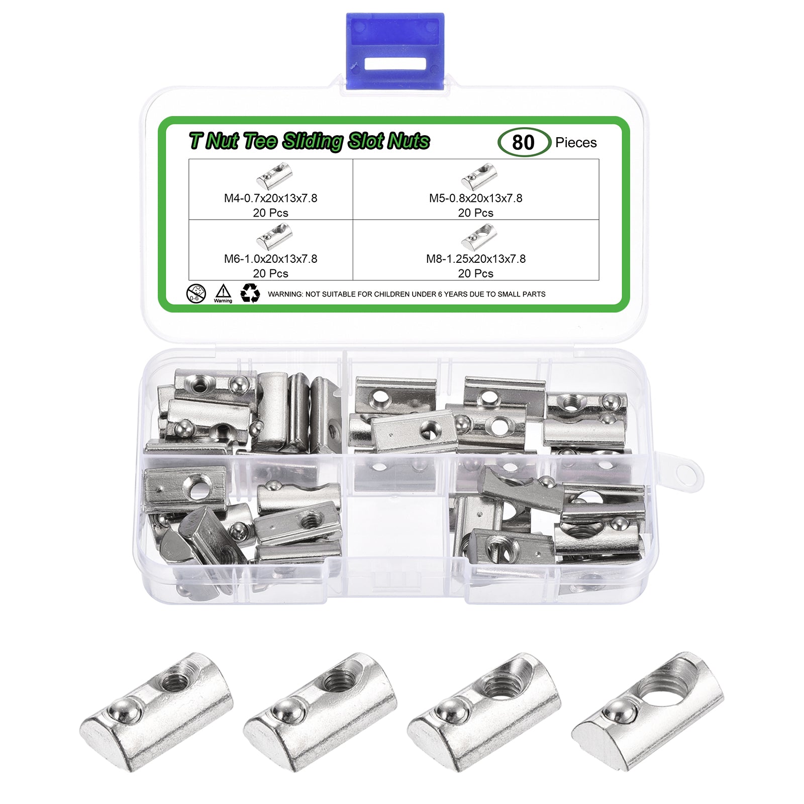 Uxcell T Spring Nut Half Round T Slot Nut T Slot Nuts Assortment Kit ...